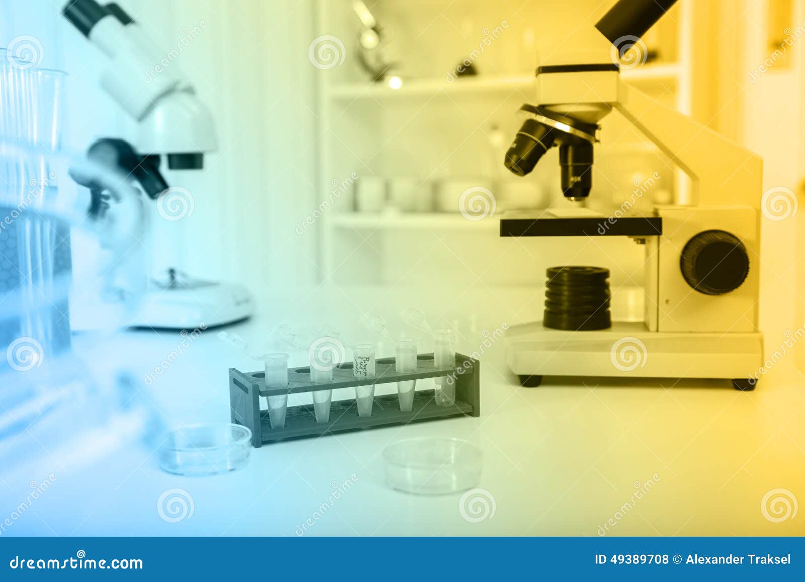 Modern Microscopes in a Lab. Stock Photo - Image of development ...