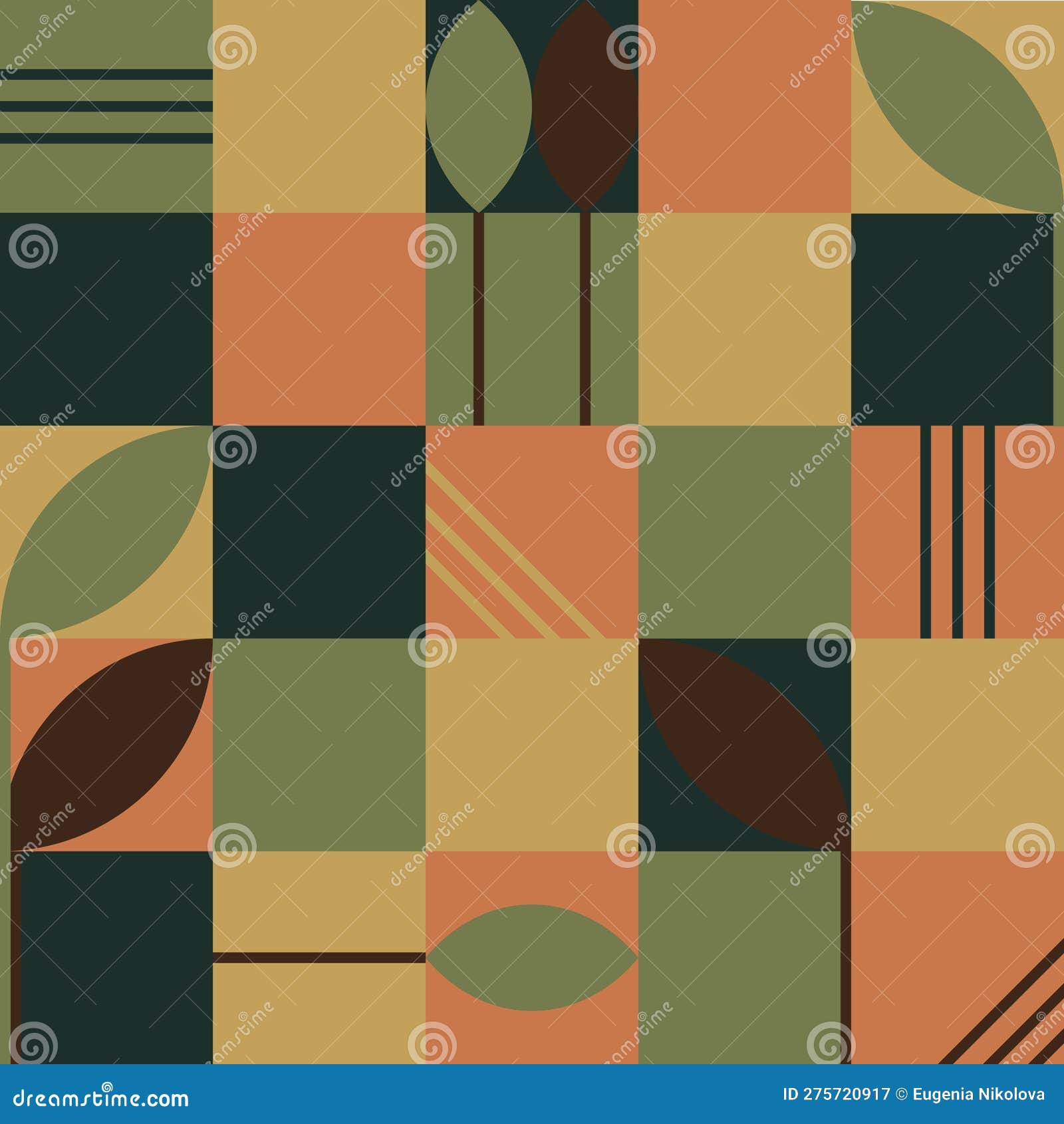 Modern Mid Century Pattern. Abstract Geometric Background Stock Vector ...