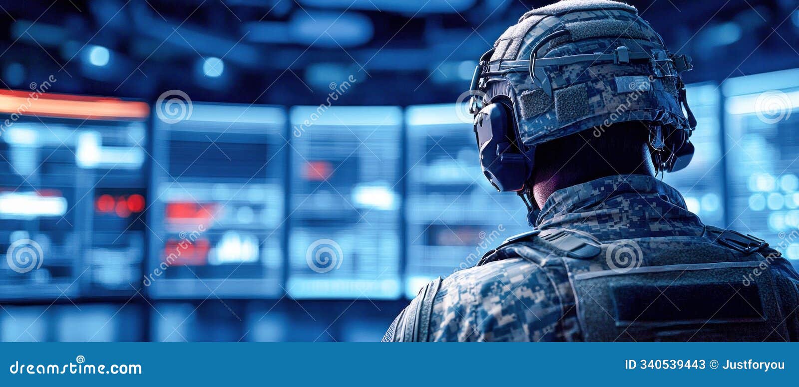 Modern Military Operator in Cybersecurity Command Center Stock ...