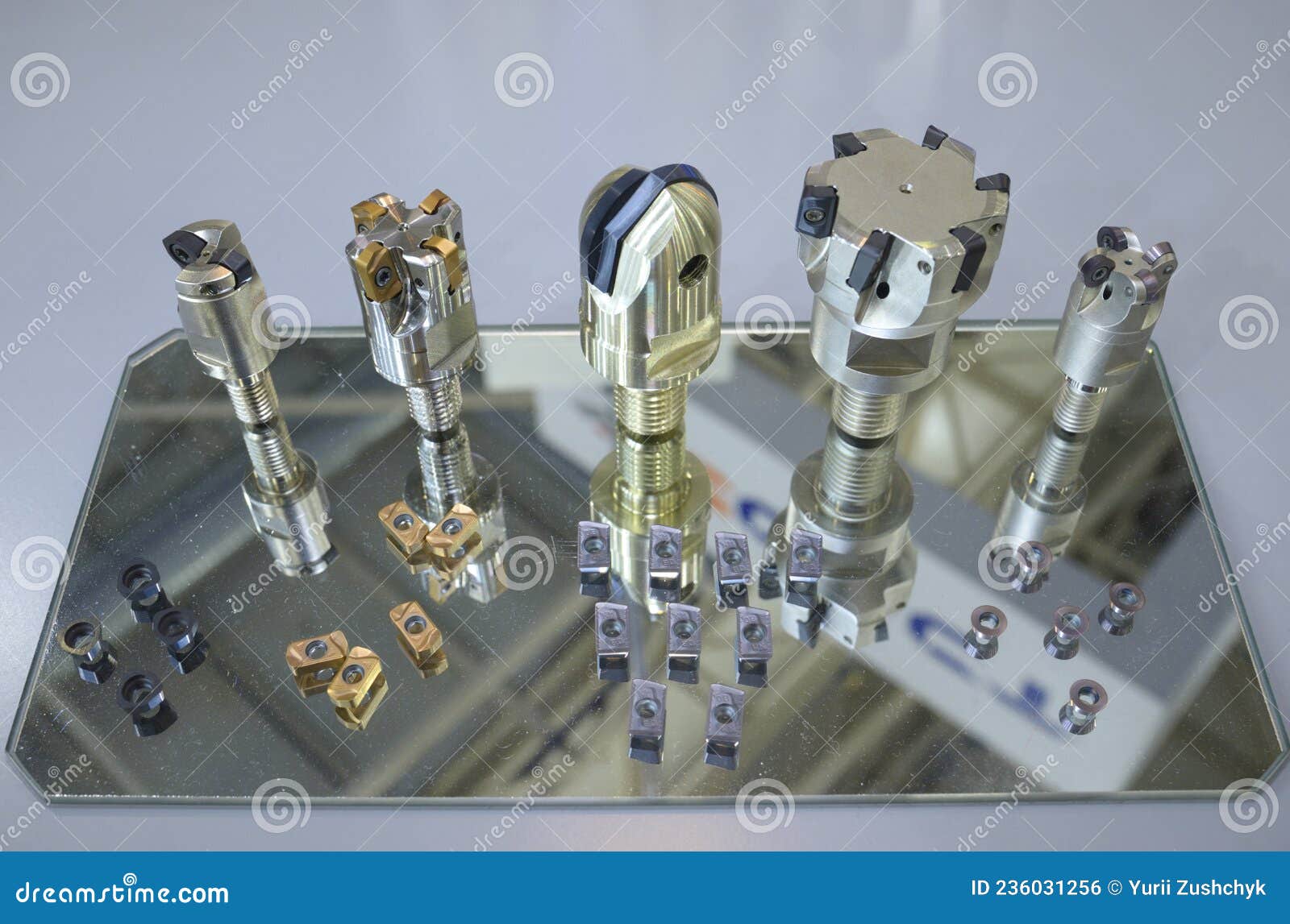 Modern Milling Cutters Placed on Stand Stock Photo - Image of factory ...