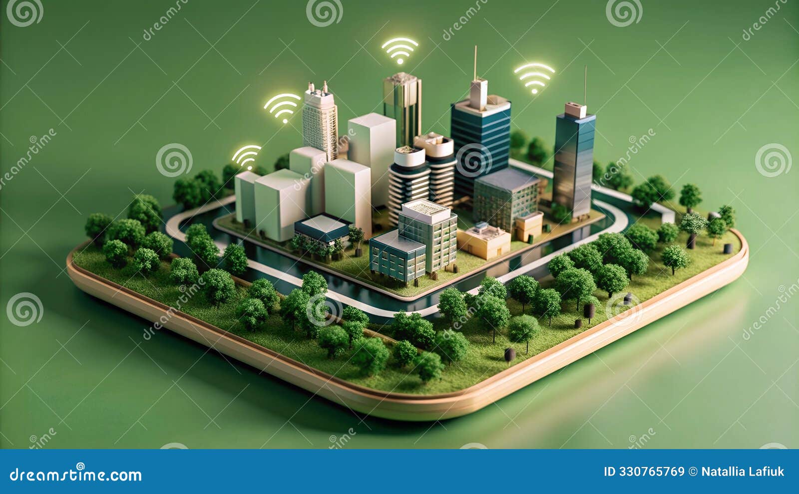 Modern Mini City with Wireless Network Connection. Business Concept ... Modern Mini City with Wireless Network Connection. Business Concept ...