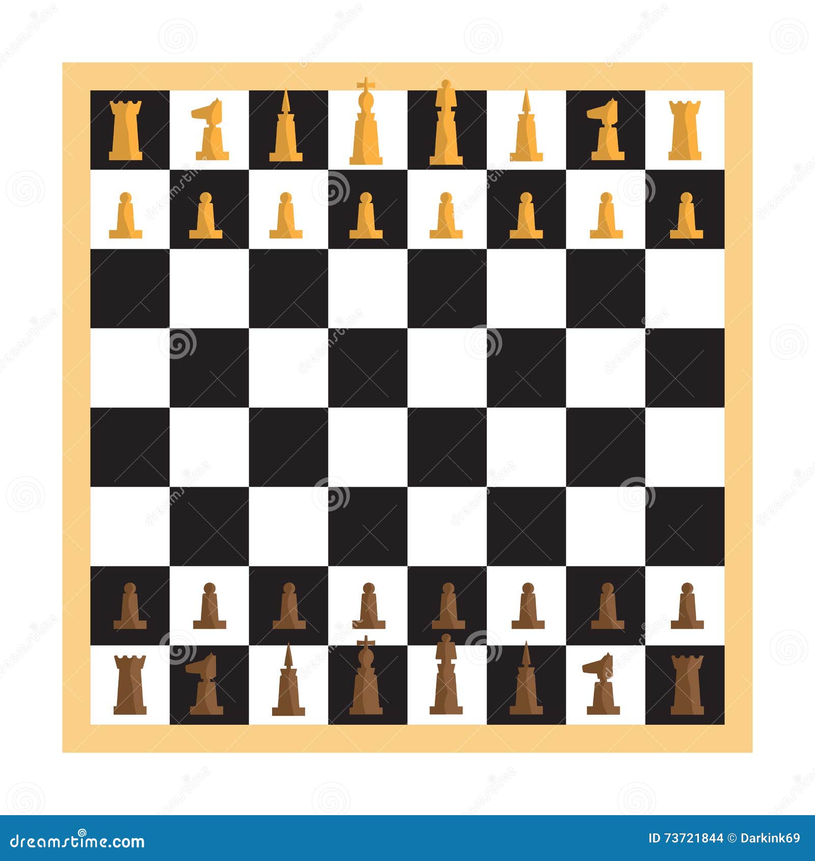 Modern Minimal Chess Set and Chessboard with Pieces Apart Stock Vector ...