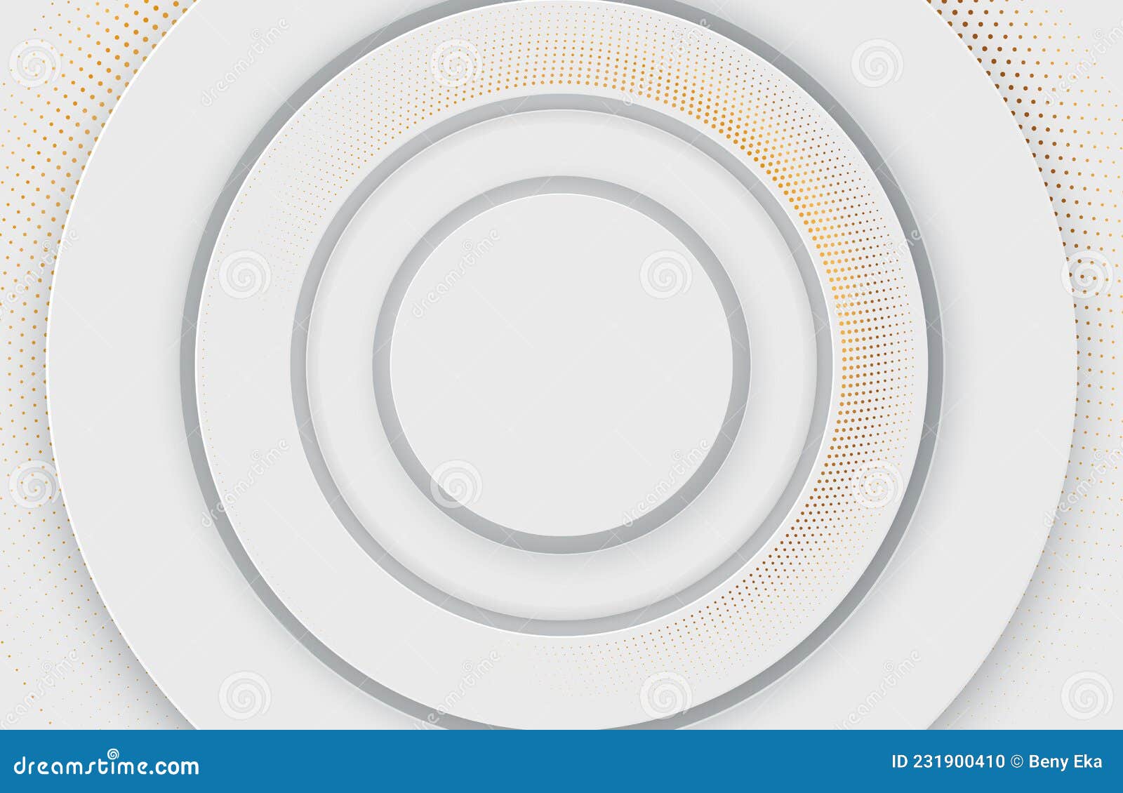 Modern Minimal and Clean White Gold Circle Background in 3d Realistic ...