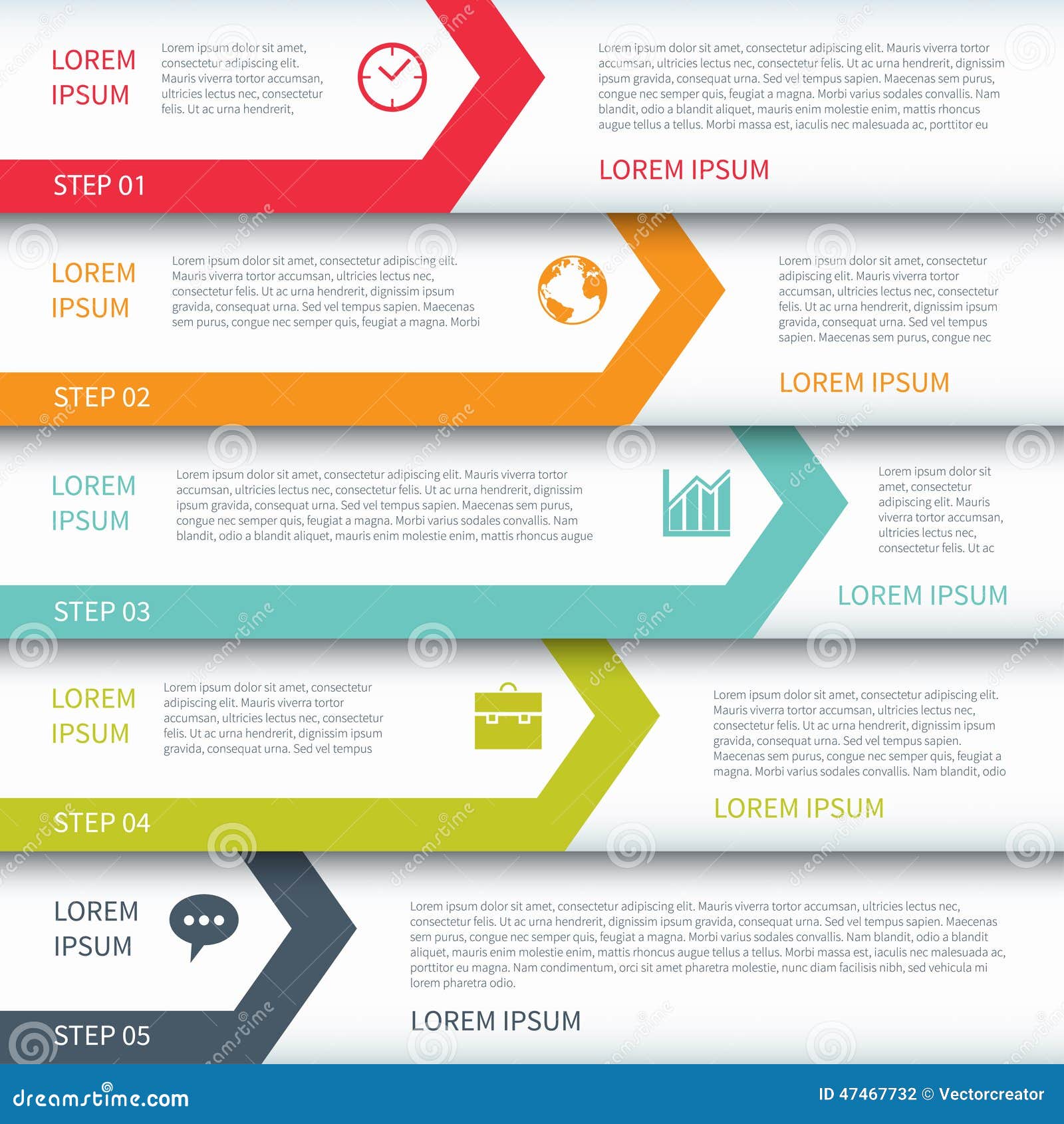 Modern Minimal Colorful Arrow Infographic Elements Stock Vector ...