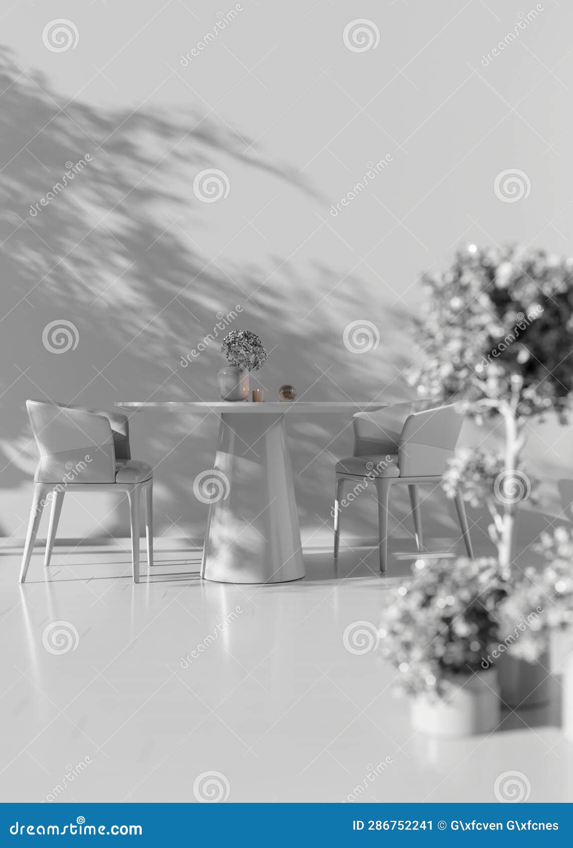 Modern Minimal Desk Chair Created with 3d Rendering Stock Illustration ...