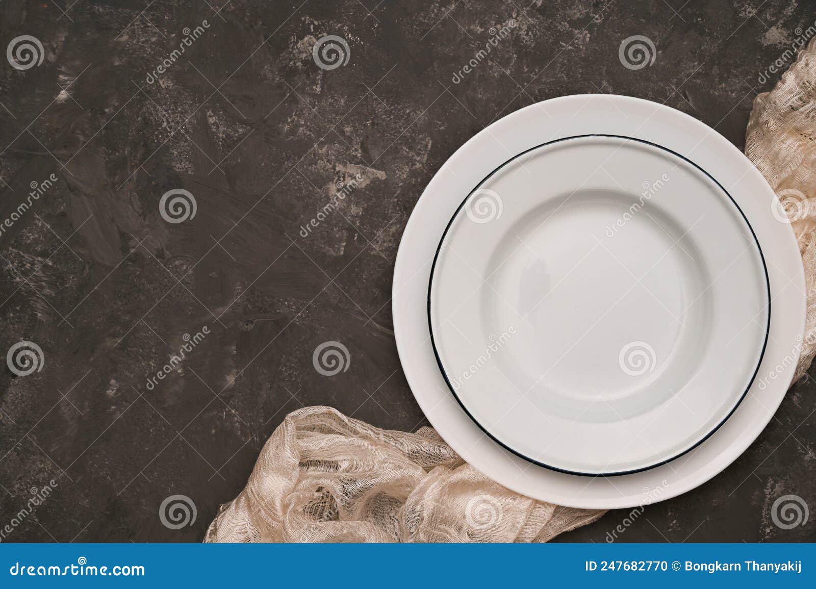 Modern Minimal Dining Table Setting Background with Empty White Plate ...