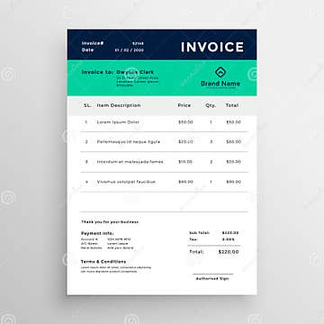 Modern Minimal Invoice Template Vector Design Stock Vector ...