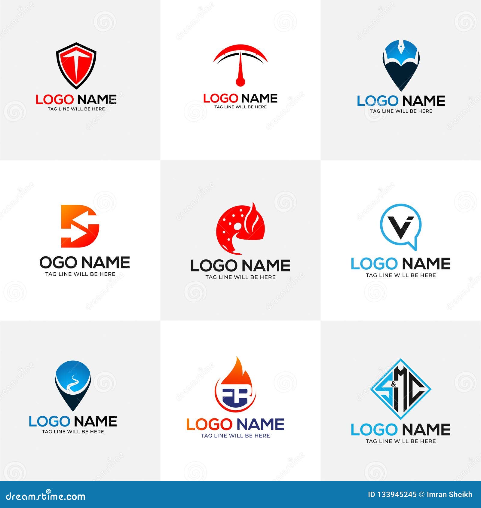 Modern Minimal Mega Vector Logo Set Collection Stock Vector ...