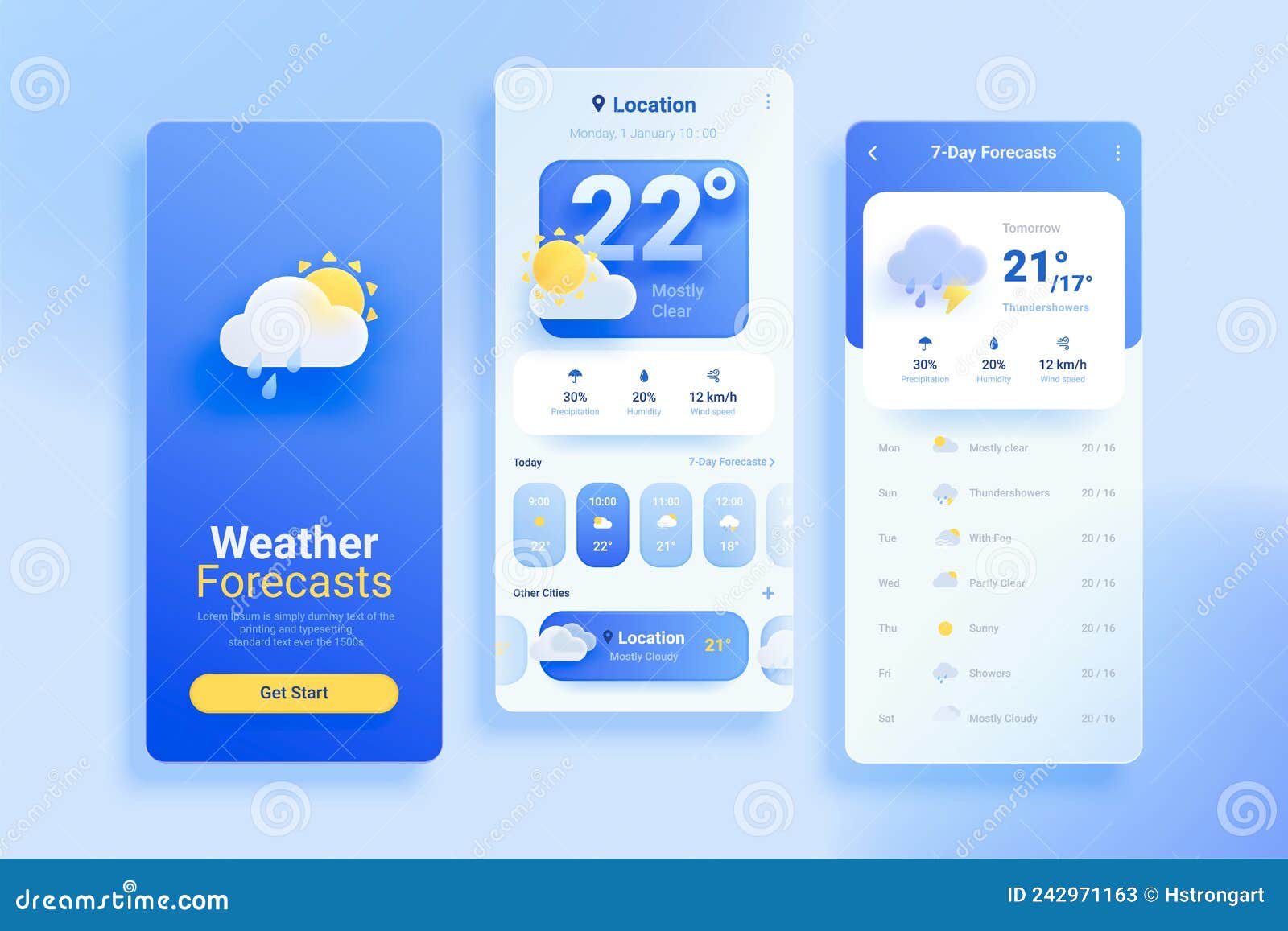 3d Weather Forecast Ui App Design Stock Vector - Illustration of ... 3d Weather Forecast Ui App Design Stock Vector - Illustration of ...