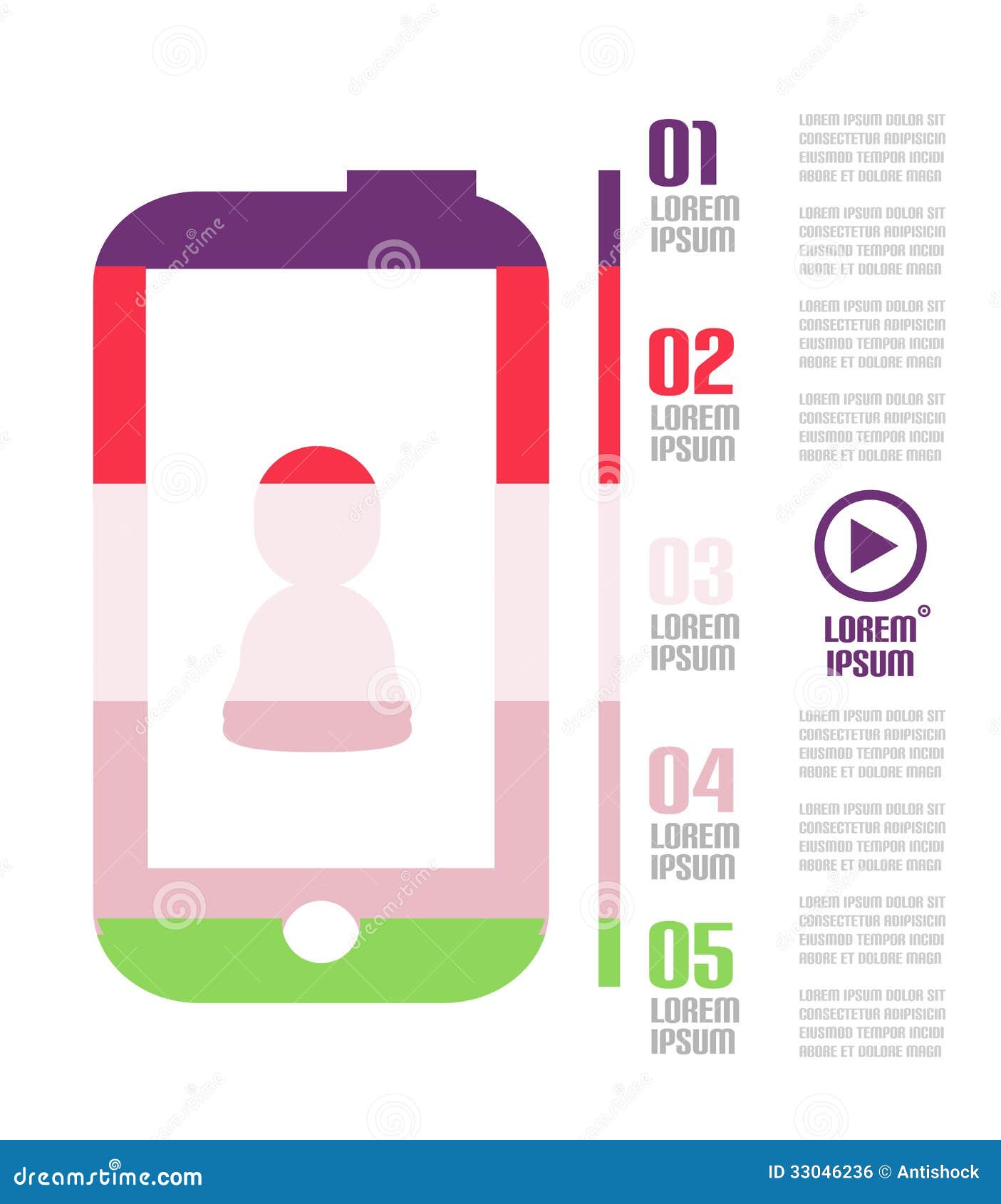 Modern Minimal Mobile Phone Infographic Stock Vector - Illustration of ...