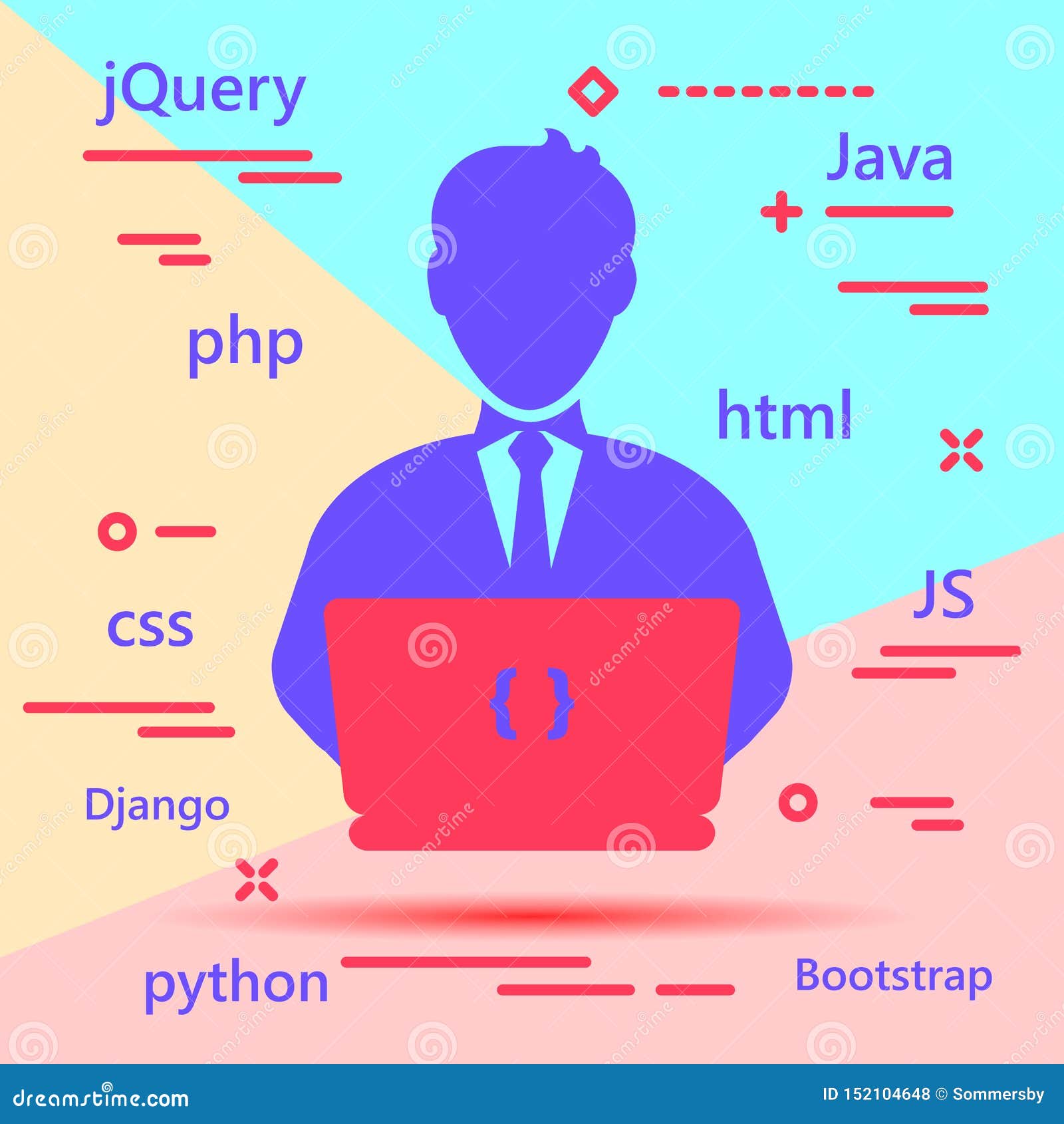 Senior Coder Head Icon With Programming Languages For Web Develo Stock Photo | CartoonDealer.com ...