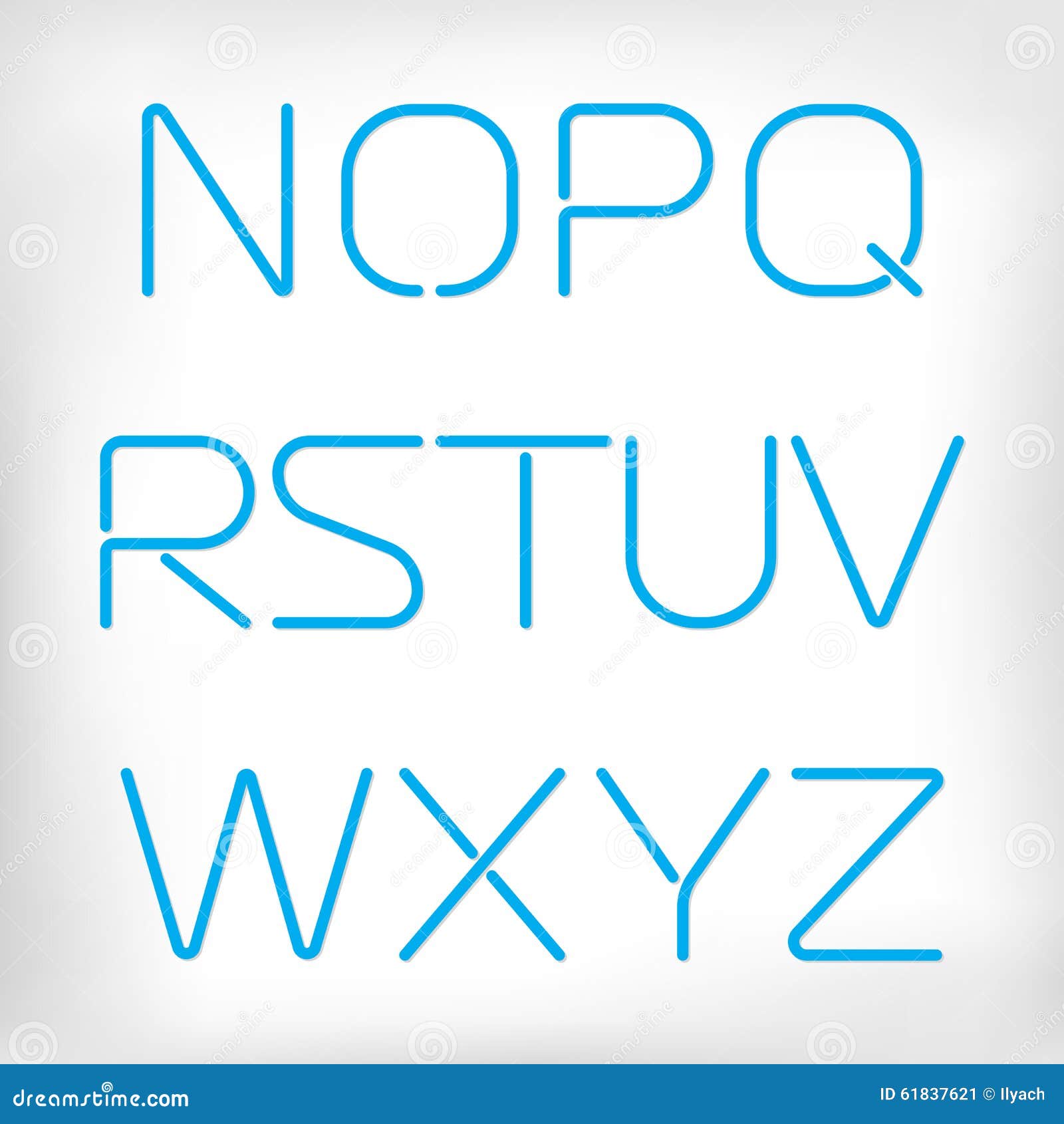 Modern Minimal Rounded Font Alphabet Set. Stock Illustration ...