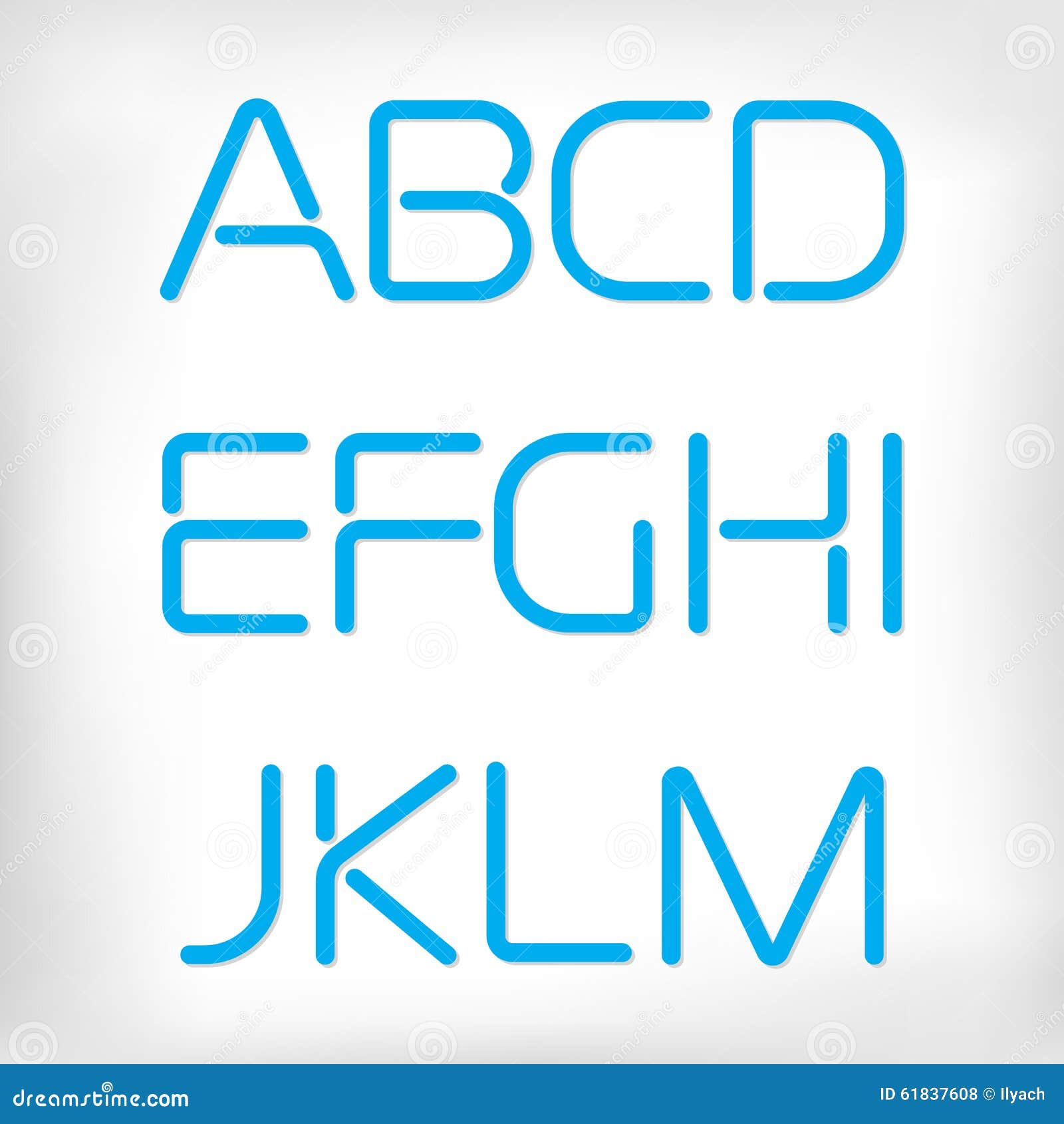 Modern Minimal Rounded Font Alphabet Set. Stock Illustration ...