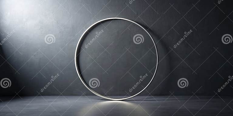 Modern Minimalism a Floating Circle on a Sleek Charcoal Grey Solid ...
