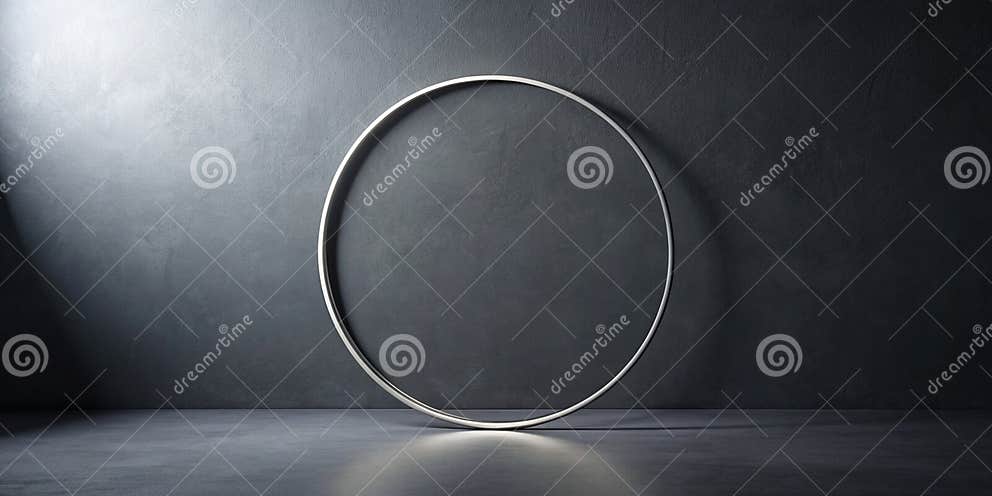 Modern Minimalism a Floating Circle on a Sleek Charcoal Grey Solid ...
