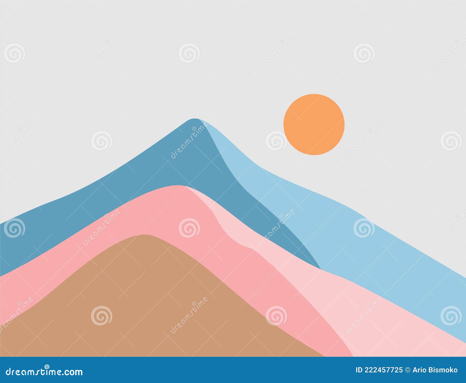 Modern Minimalist Abstract Mountain Landscape Illustration Stock Vector ...