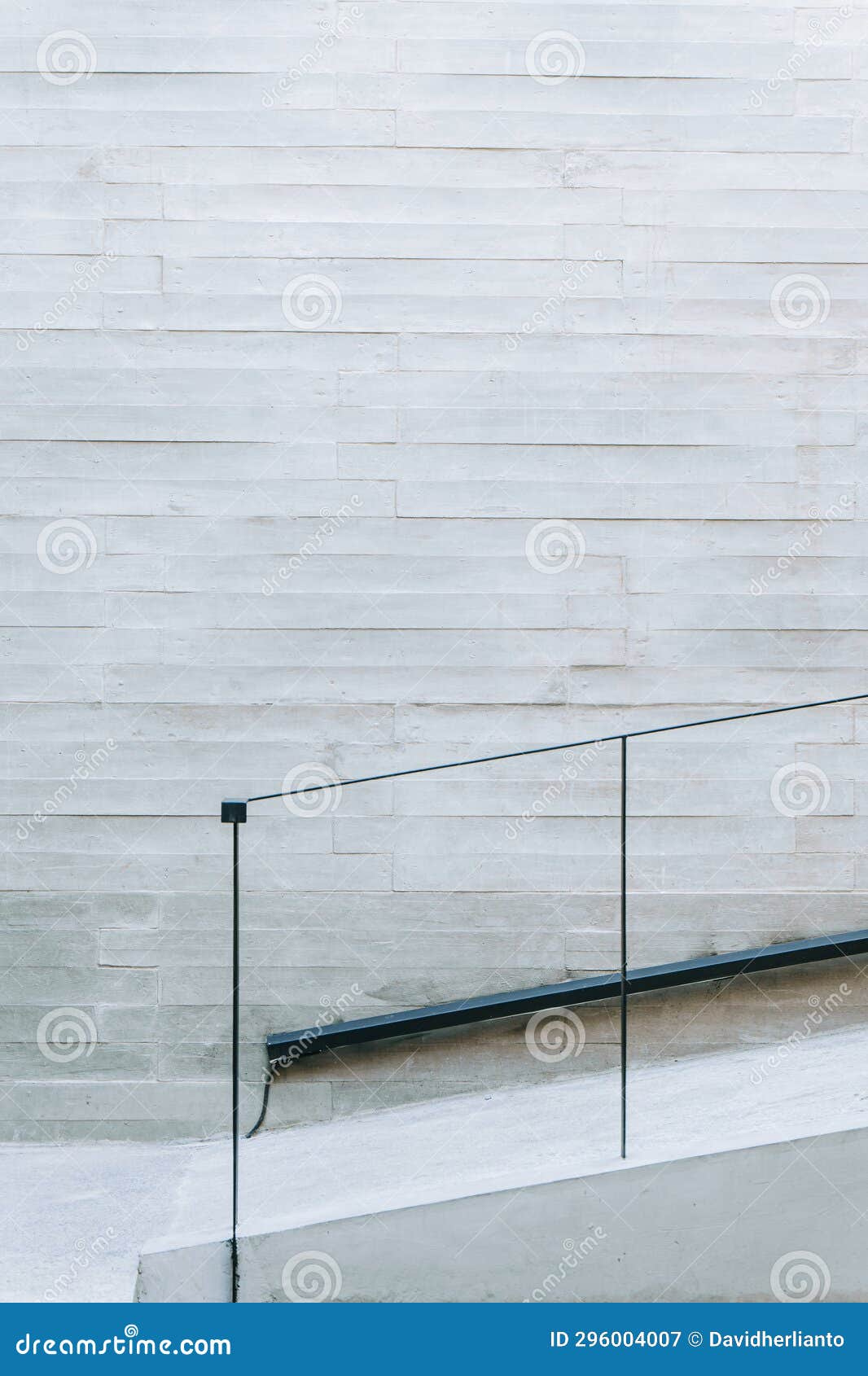 Modern Minimalist Accessible Stairs with Black Metal Railing Stock ...