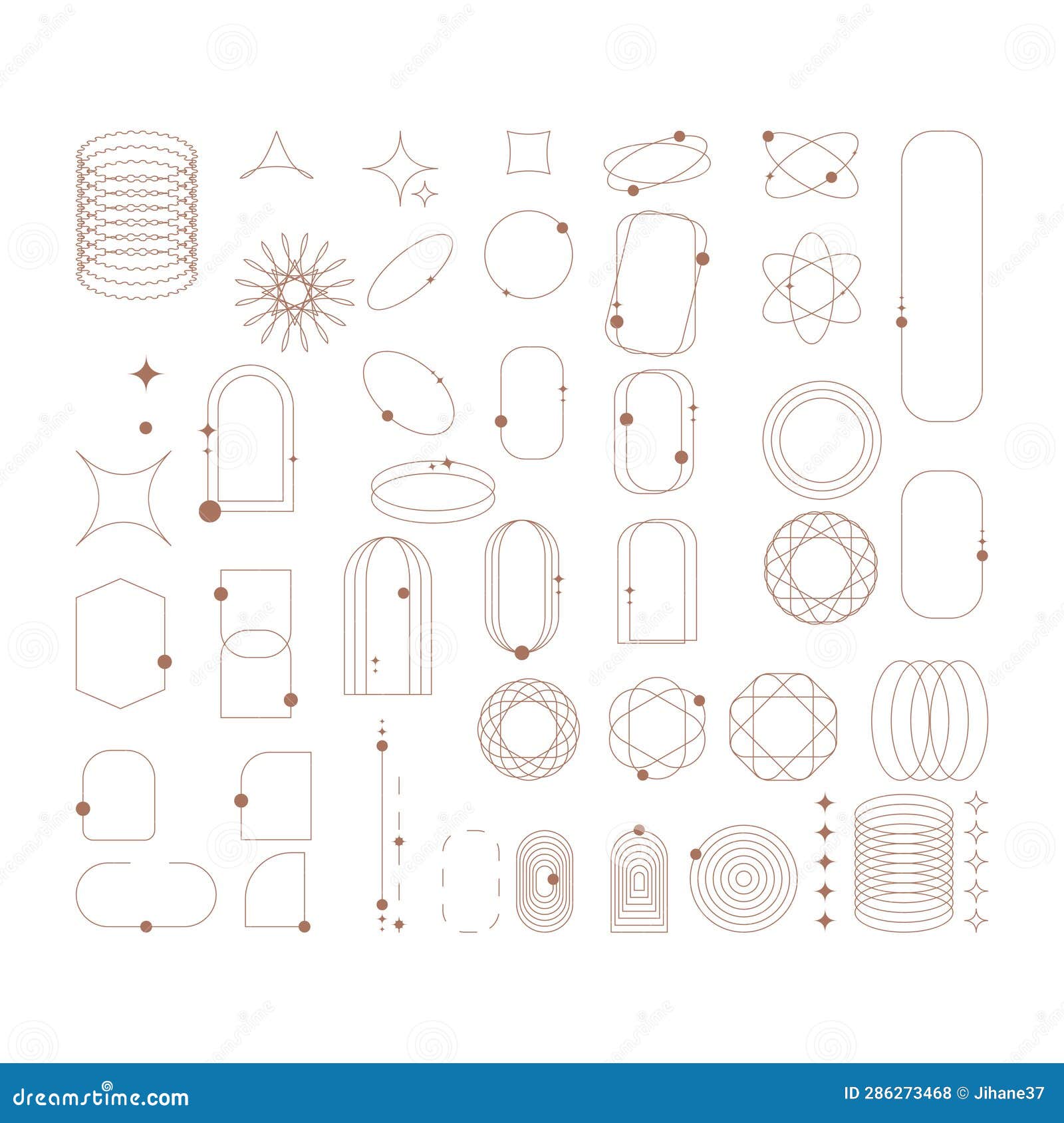 Modern Minimalist Aesthetic Line Elements Stock Illustration ...