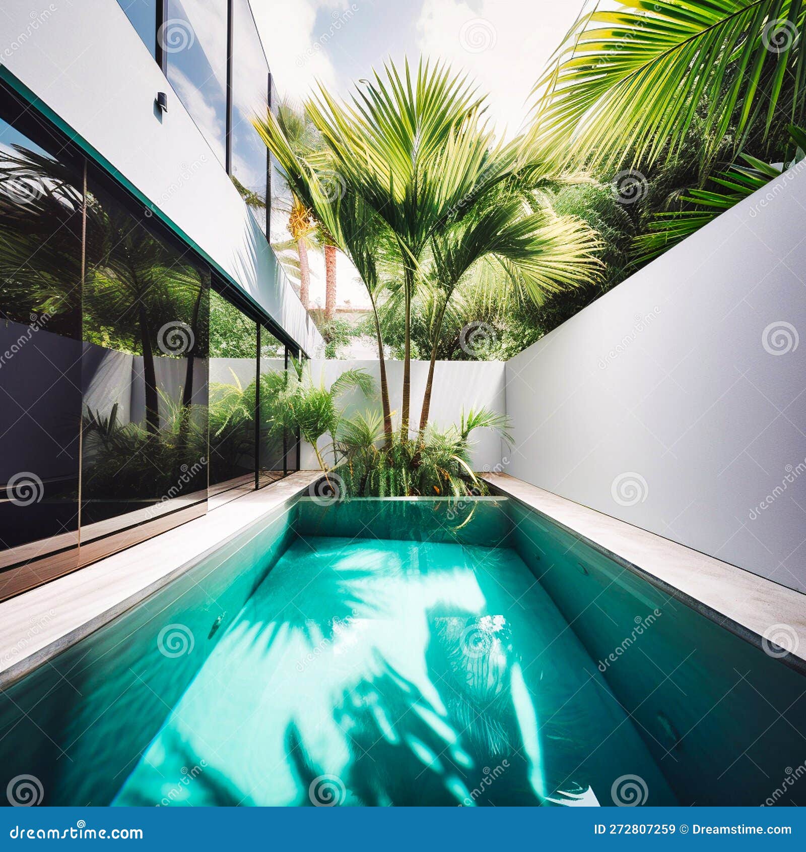 Modern Minimalist Architecture Design Backyard, Generative AI Stock ...