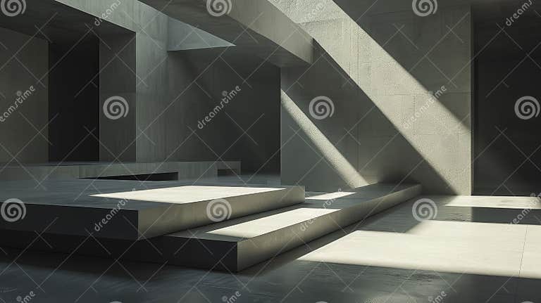 Modern Minimalist Architecture with Light and Shadow. Stock ...