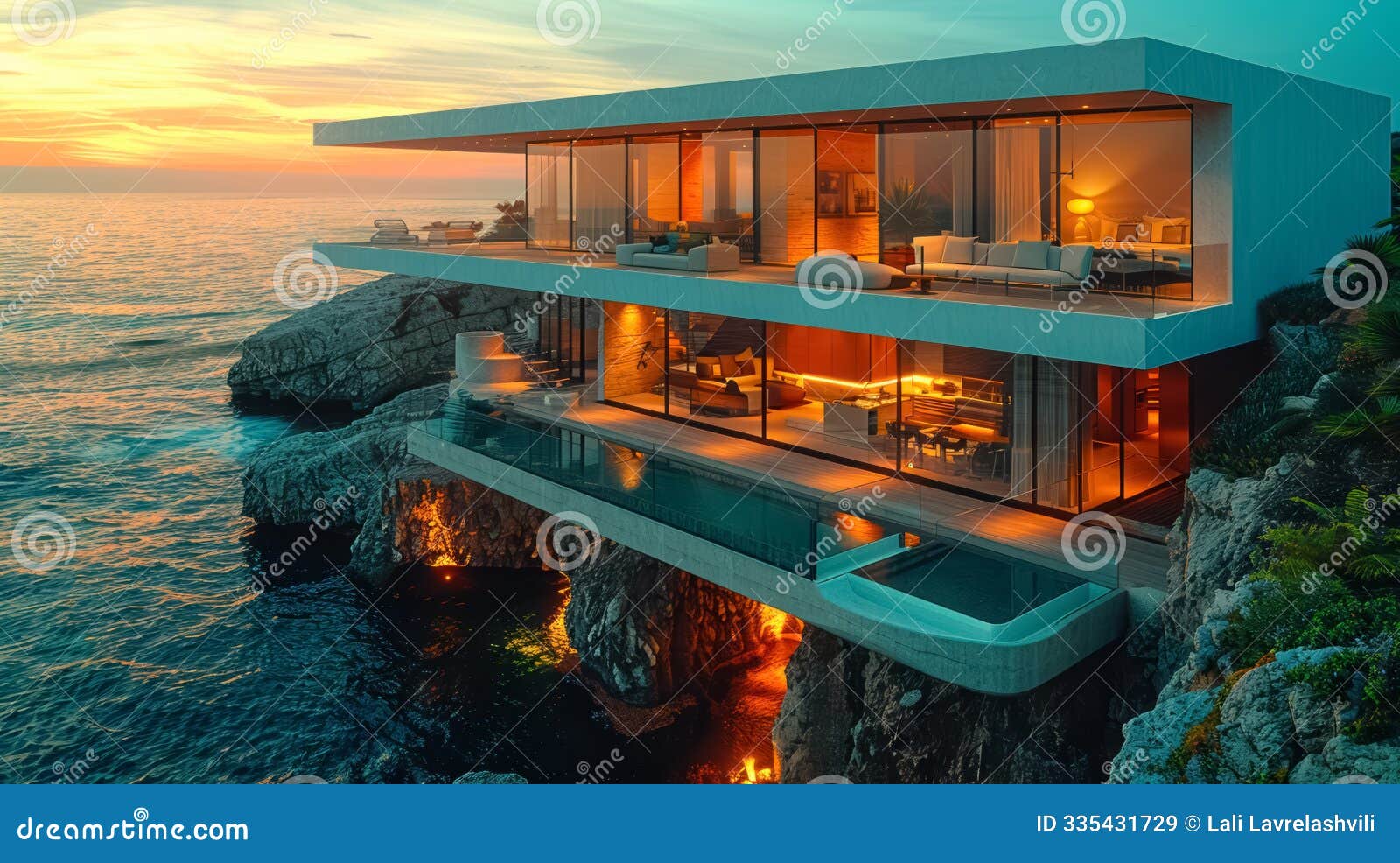 Minimalist Beachfront House With Large Glass Walls And A Sleek Wooden ...