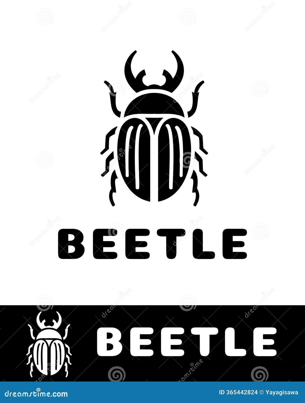 A Modern, Minimalist Black Beetle Logo In Vector Format | CartoonDealer ...