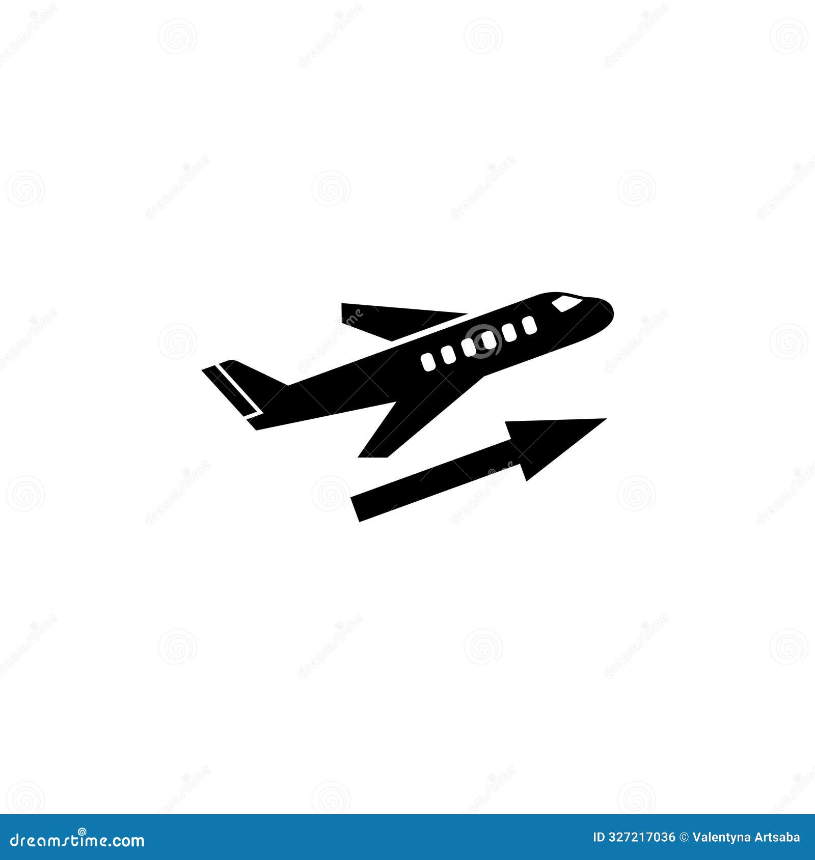A Airliner And An Arrow Appear Over A Geometric Background Royalty-Free ...