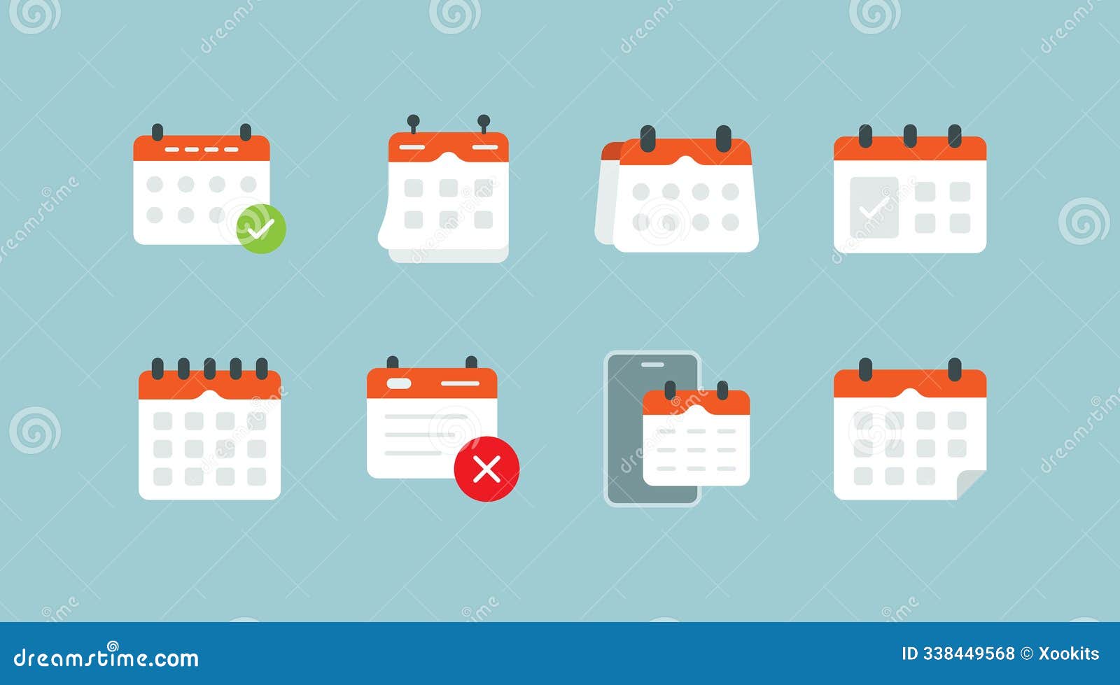 Minimalist Calendar With Marked Date And Leaf Drawing Vector ...