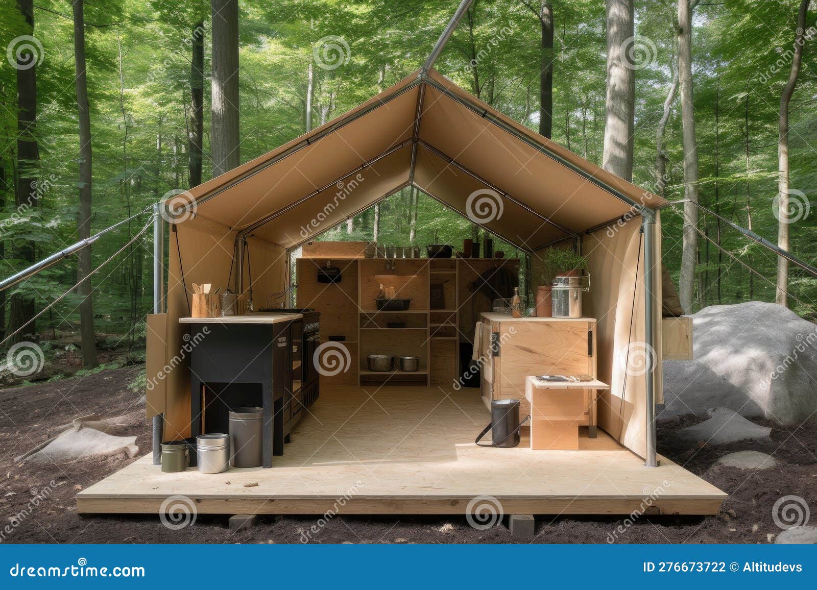 Modern, Minimalist Campsite with Sleek Design and Natural Elements ...