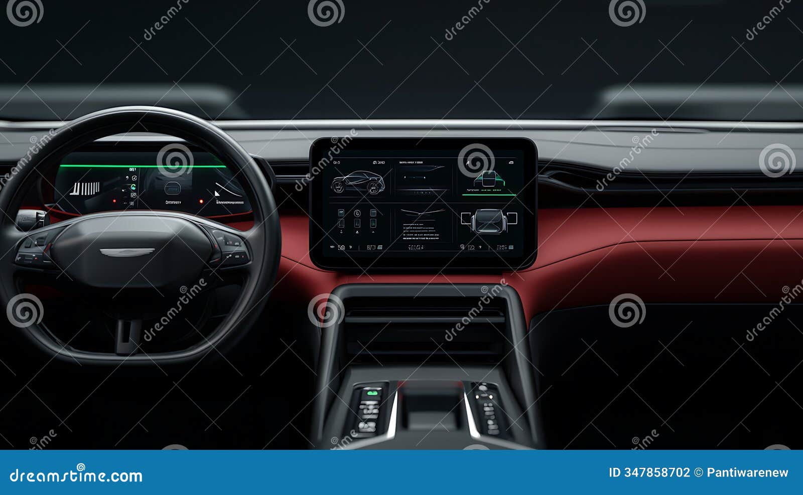Modern Minimalist Car Dashboard Design Stock Illustration ...