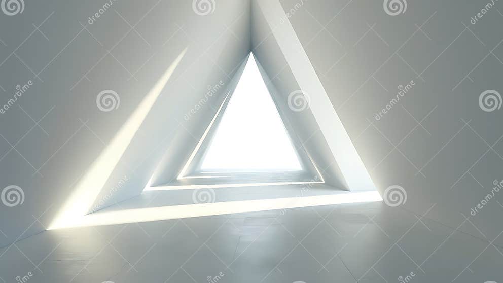 Modern, Minimalist Corridor with Triangular White Walls Leading To a ...
