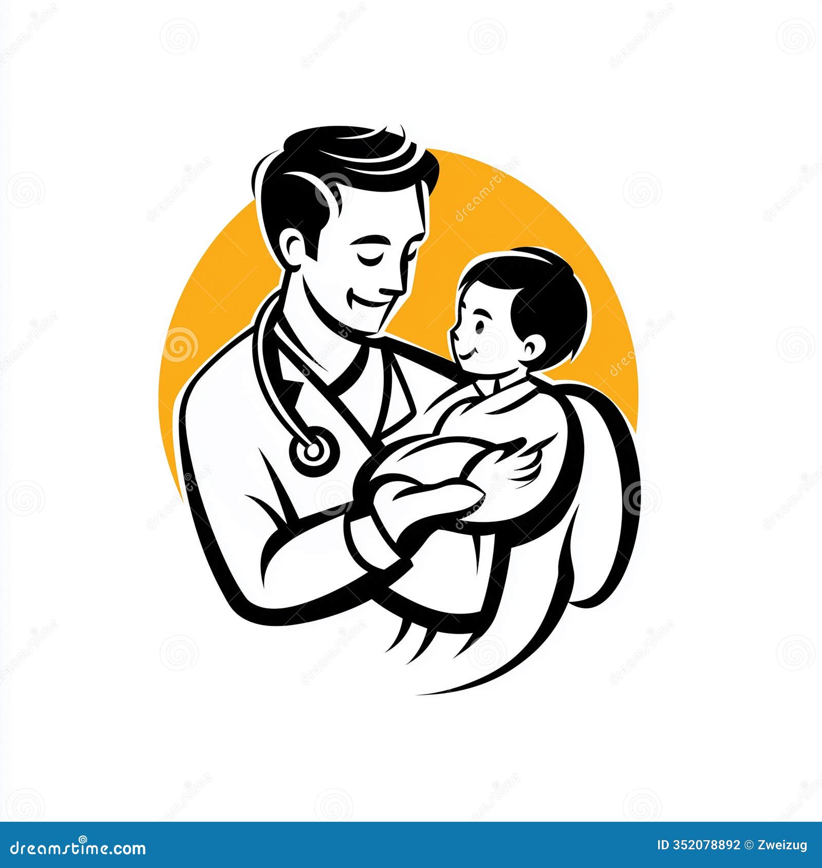 Doctor and Child Logo Vector Icon Design Graphic for Digital and Print ...