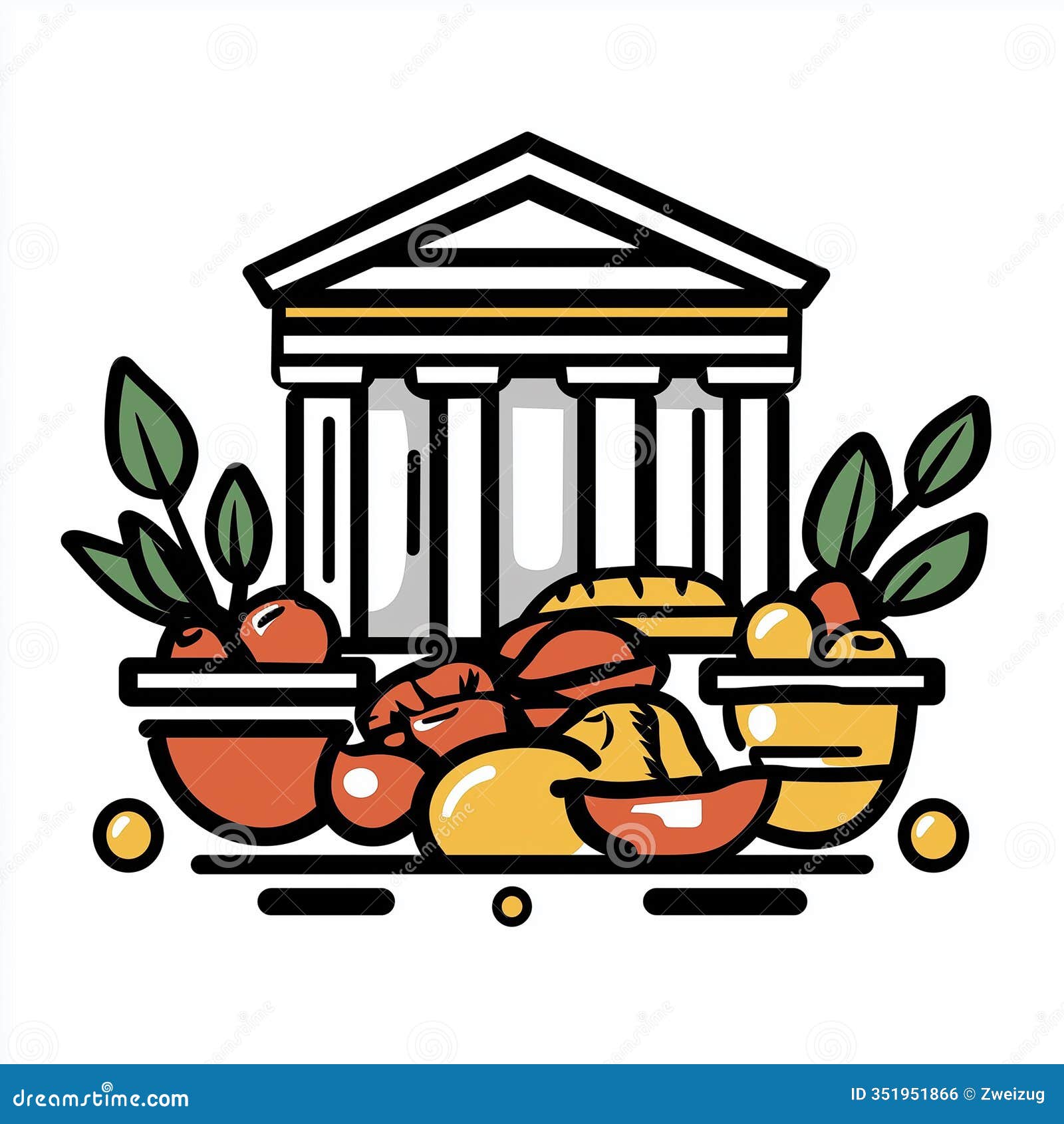 Greek Food Logo Vector Icon Design Graphic for Digital and Print Media ...