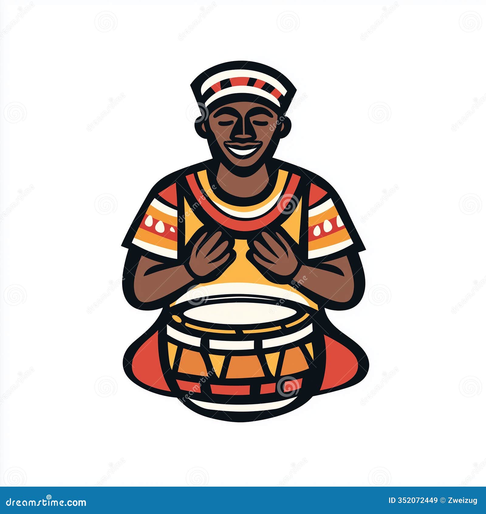 Bongo Player Music Logo Vector Icon Design Graphic for Digital and ...