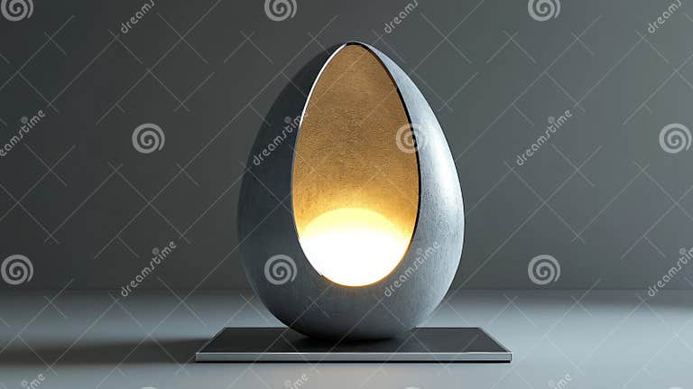 Modern Minimalist Egg Shaped Table Lamp Design Stock Illustration ...