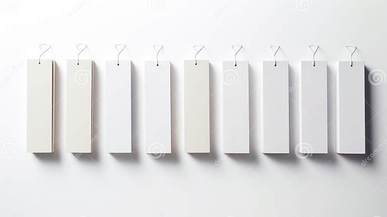 A Modern and Minimalist Image of a Row of White Rectangular Card ...