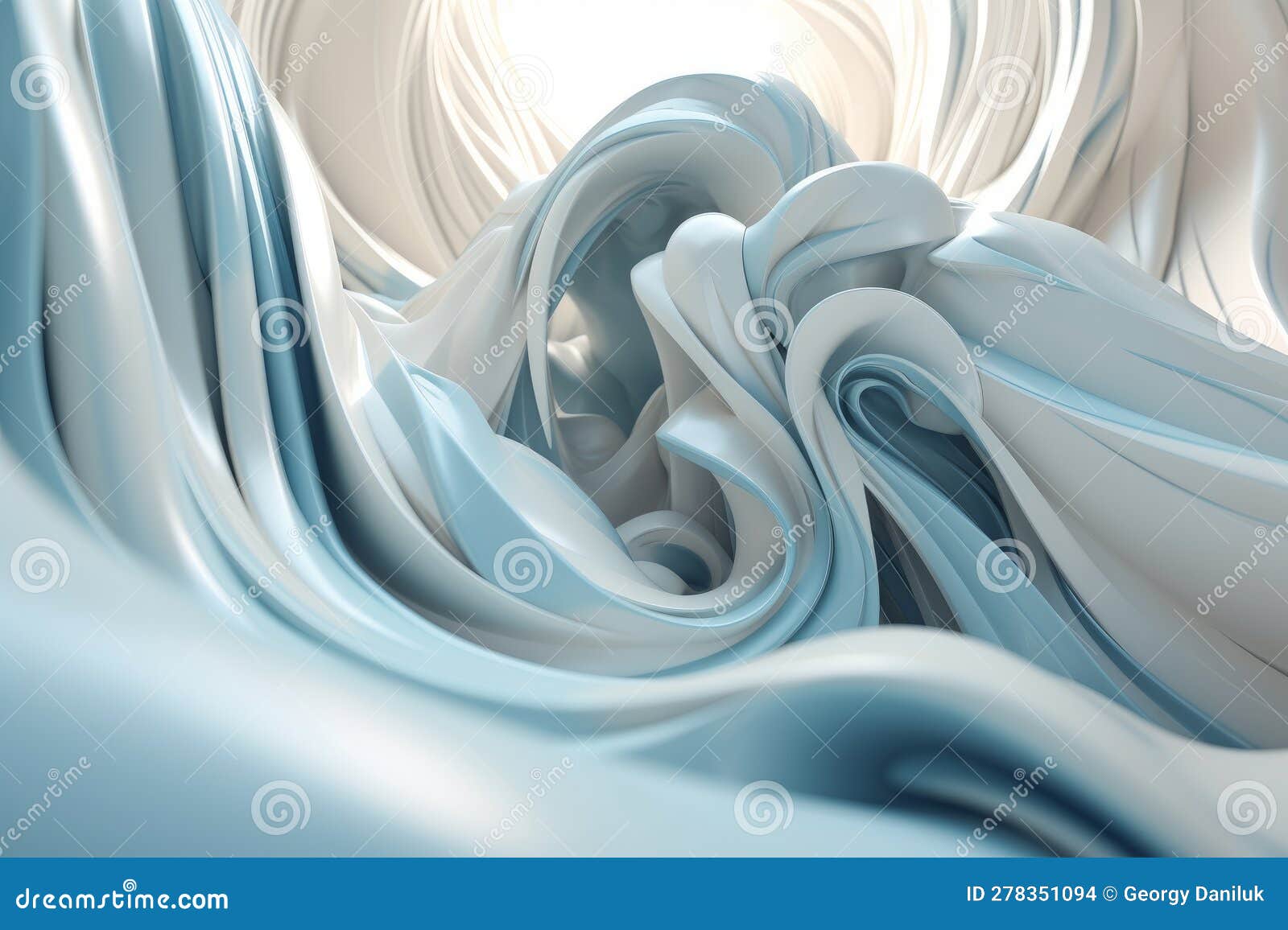 Modern Minimalist Industrial Design in Light Blue and Cream: 3D Render ...