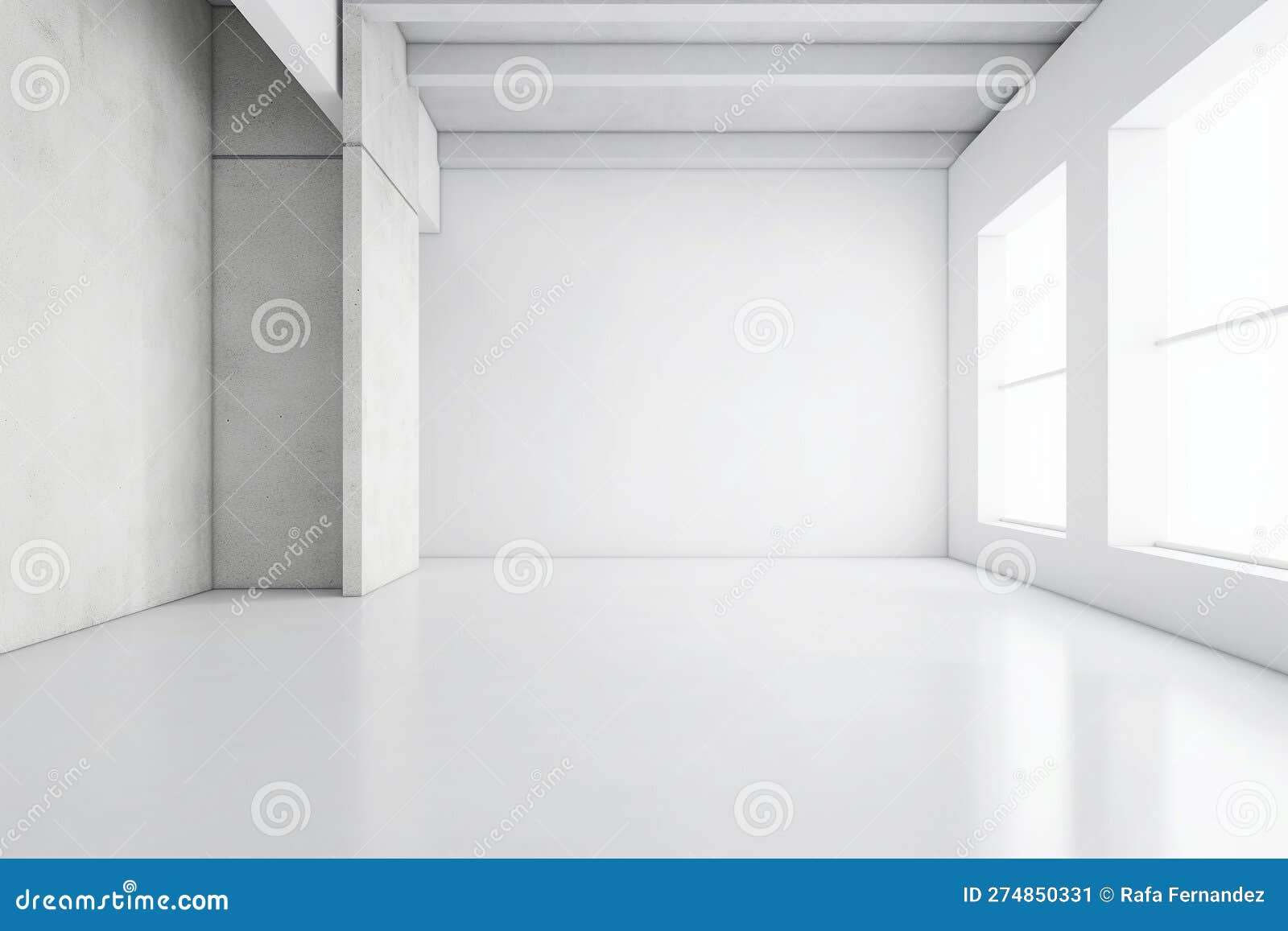 Modern Minimalist Interior with a Big Empty White Wall. AI Generative ...
