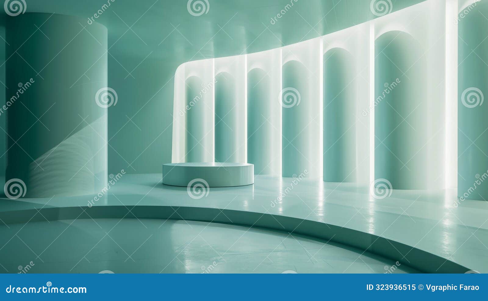 Modern Minimalist Interior with Curved Architectural Lighting and ...