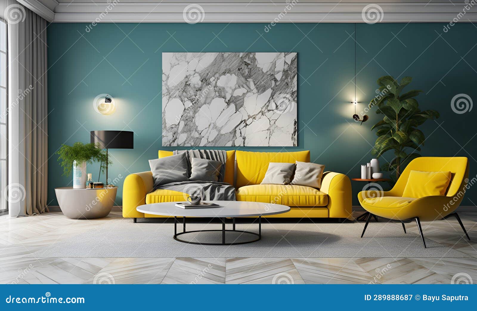 Modern Minimalist Interior with Elegant Contrasting Colors, Ai ...