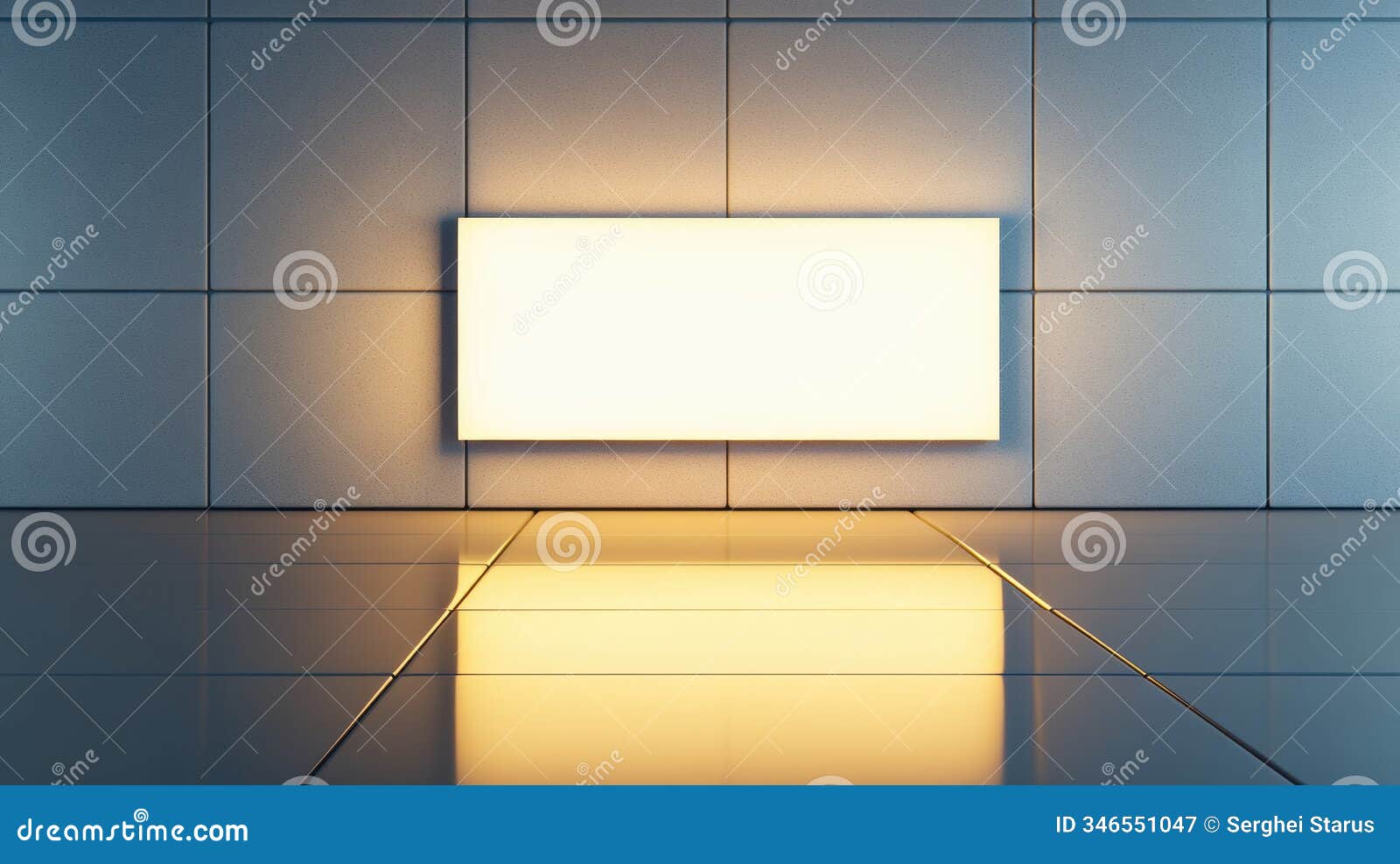Modern Minimalist Interior with Glowing Rectangular Light Panel, AI ...