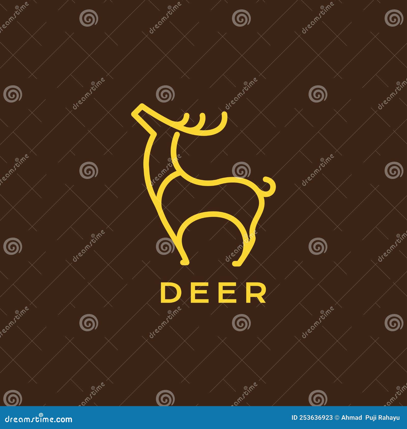 Modern Minimalist Lines Deer Animal Logo Design Stock Vector ...