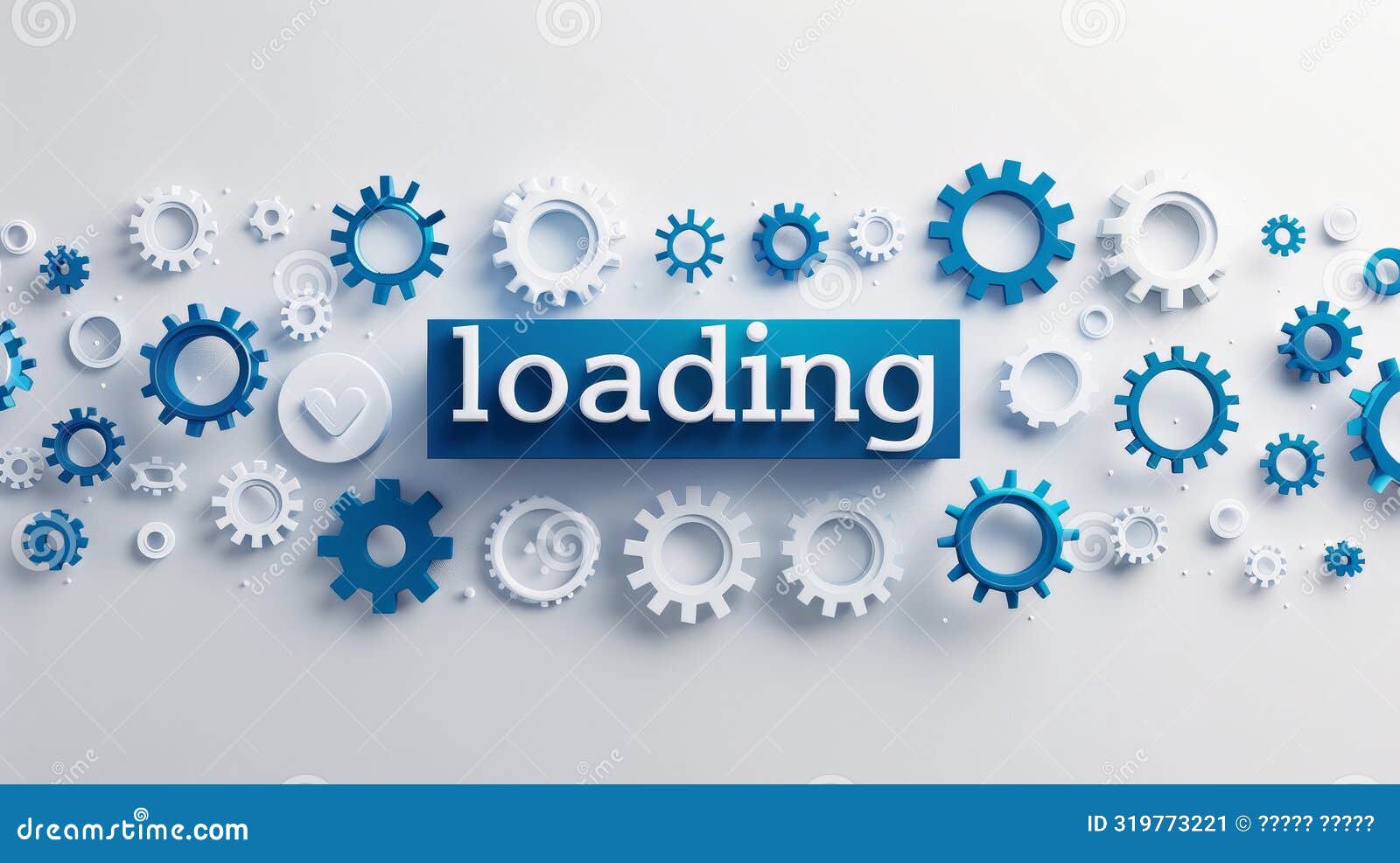 Minimalist Loading Status Illustration With Loading Word And Icons On ...