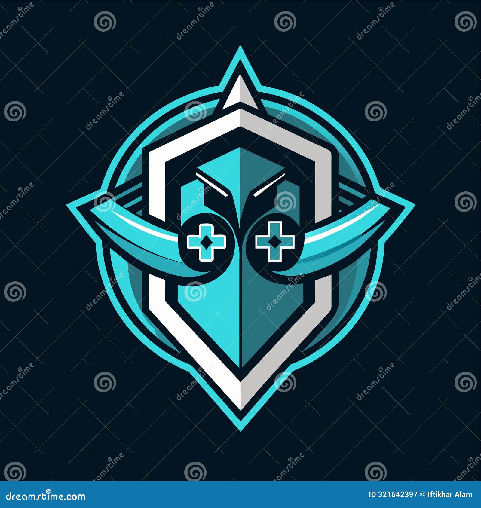 A Modern, Minimalist Logo Design with a Shield Featuring Gaming ...