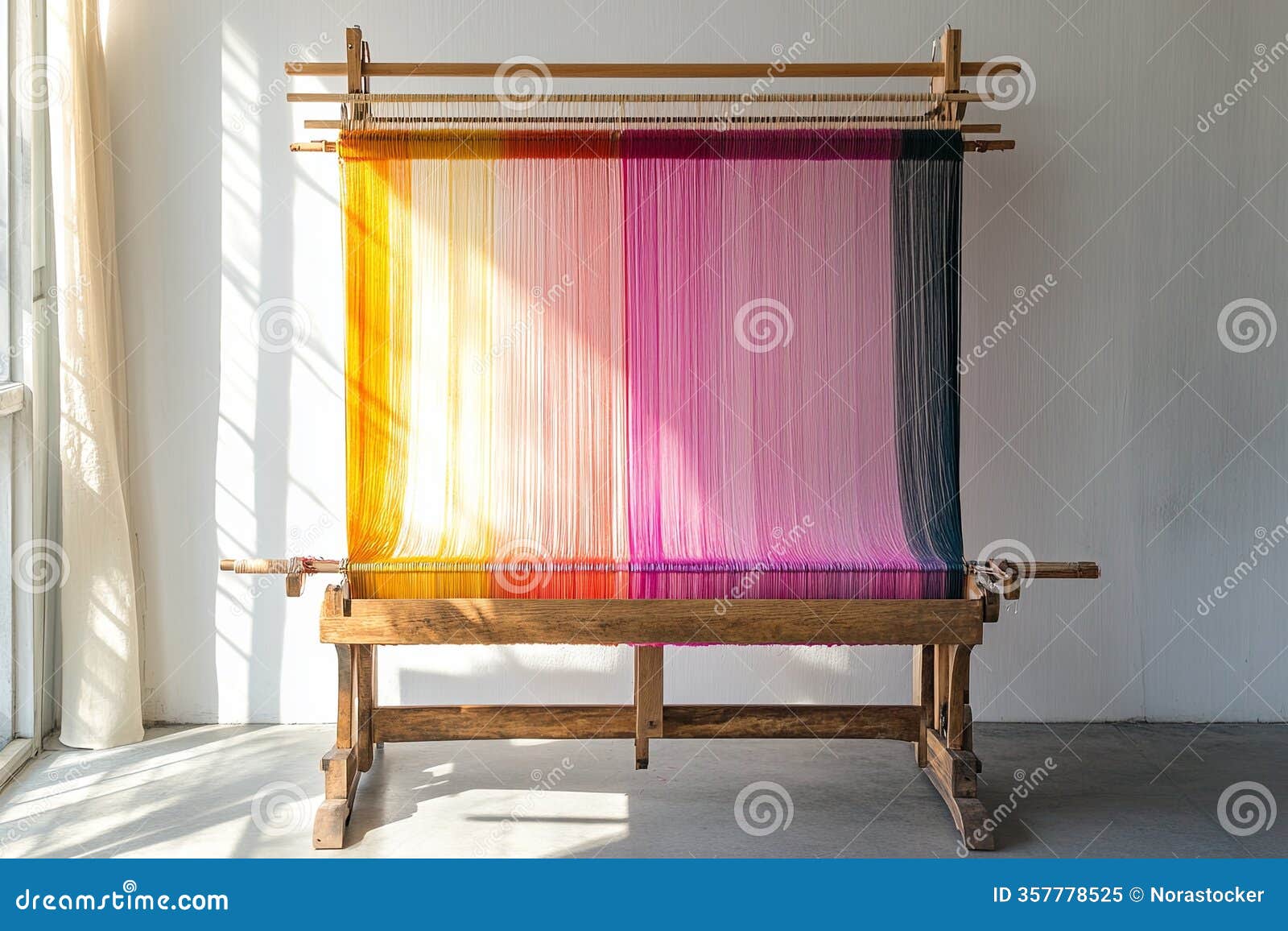 Modern Loom Showcases Efficient Textile Production With Finished Fabric ...