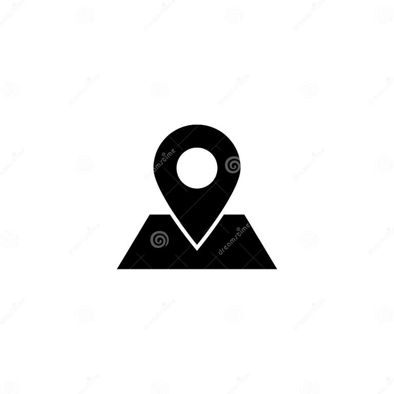 Modern, Minimalist Map Pin Icon in Black and White. Ideal for Web ...