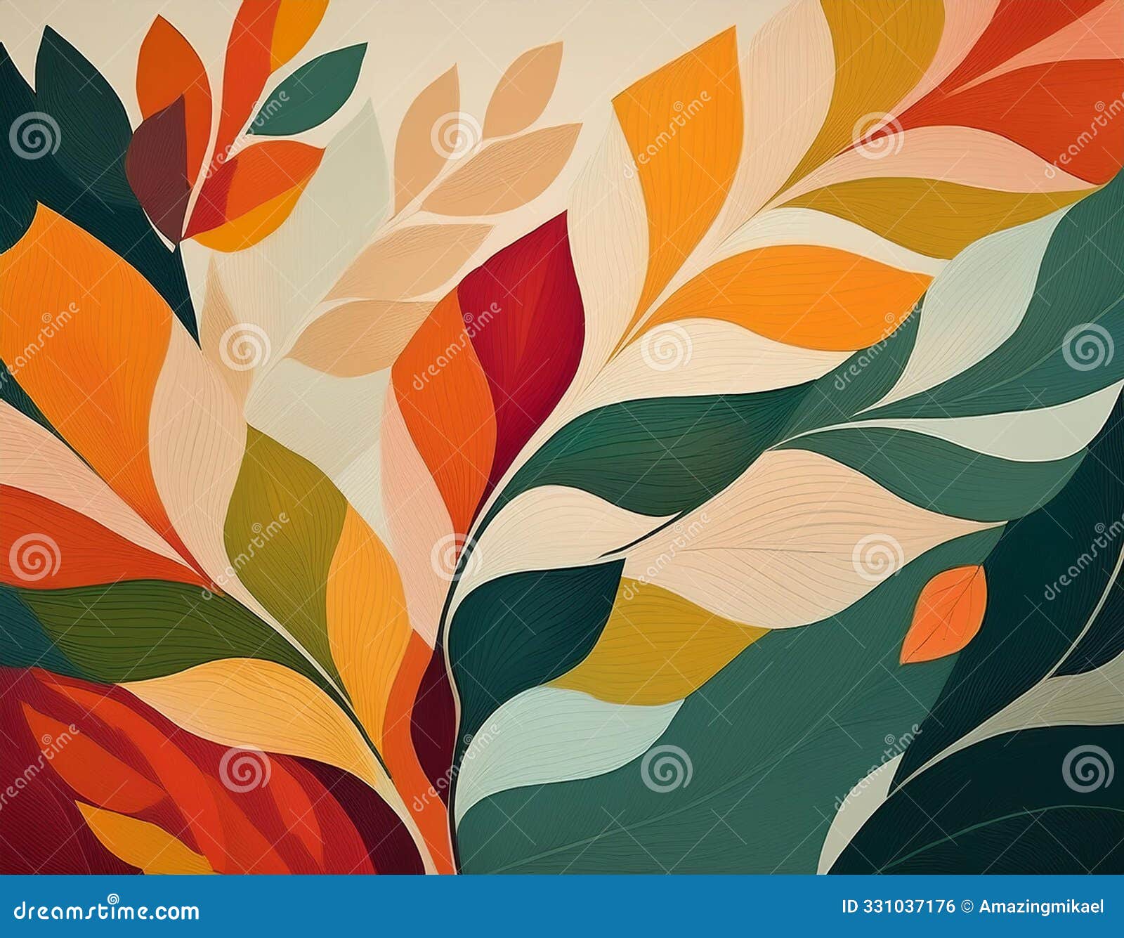 Modern Minimalist Pattern Geometric Shapes and Abstract Leaf Forms for ...