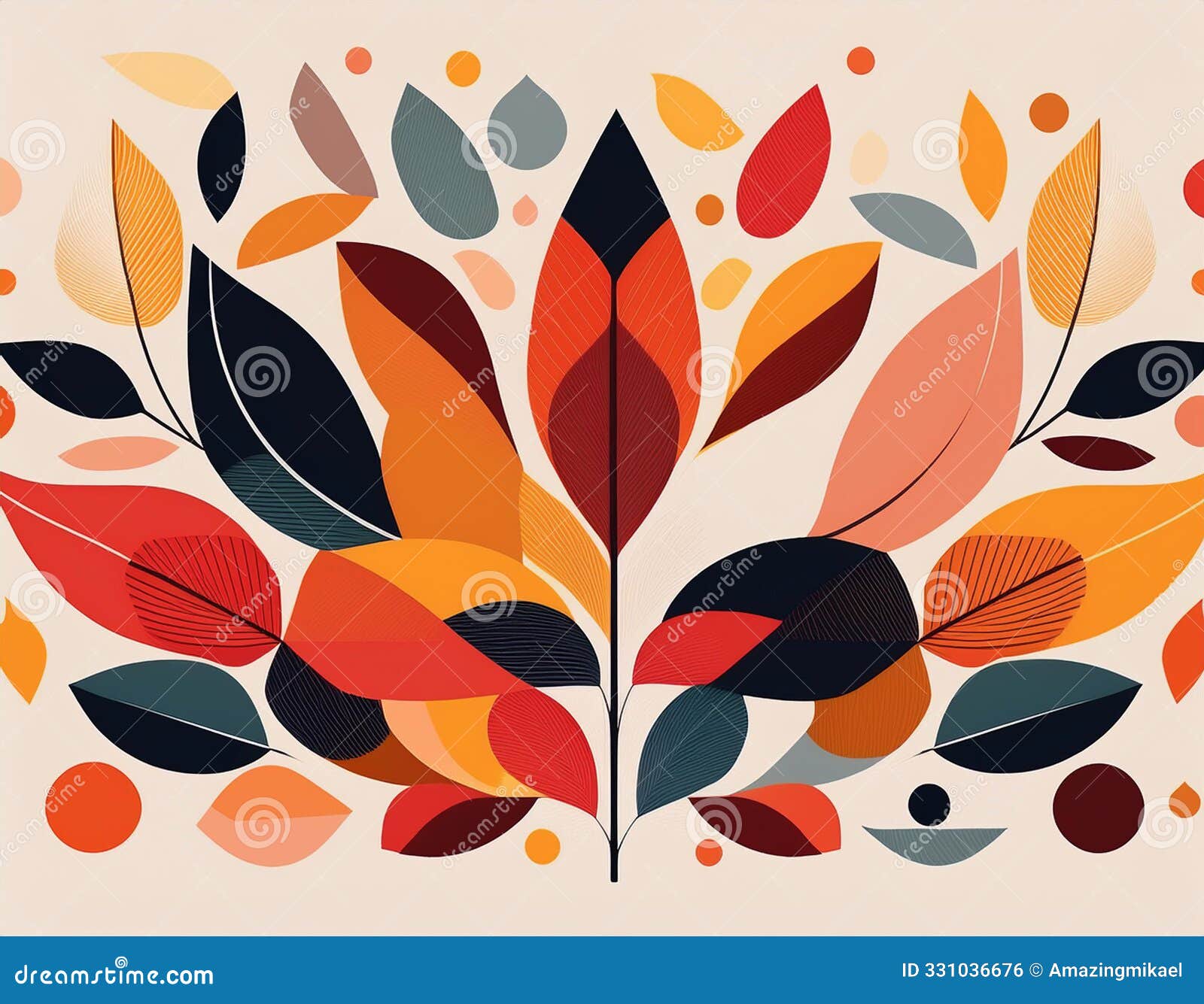 Modern Minimalist Pattern Geometric Shapes and Abstract Leaf Forms for ...