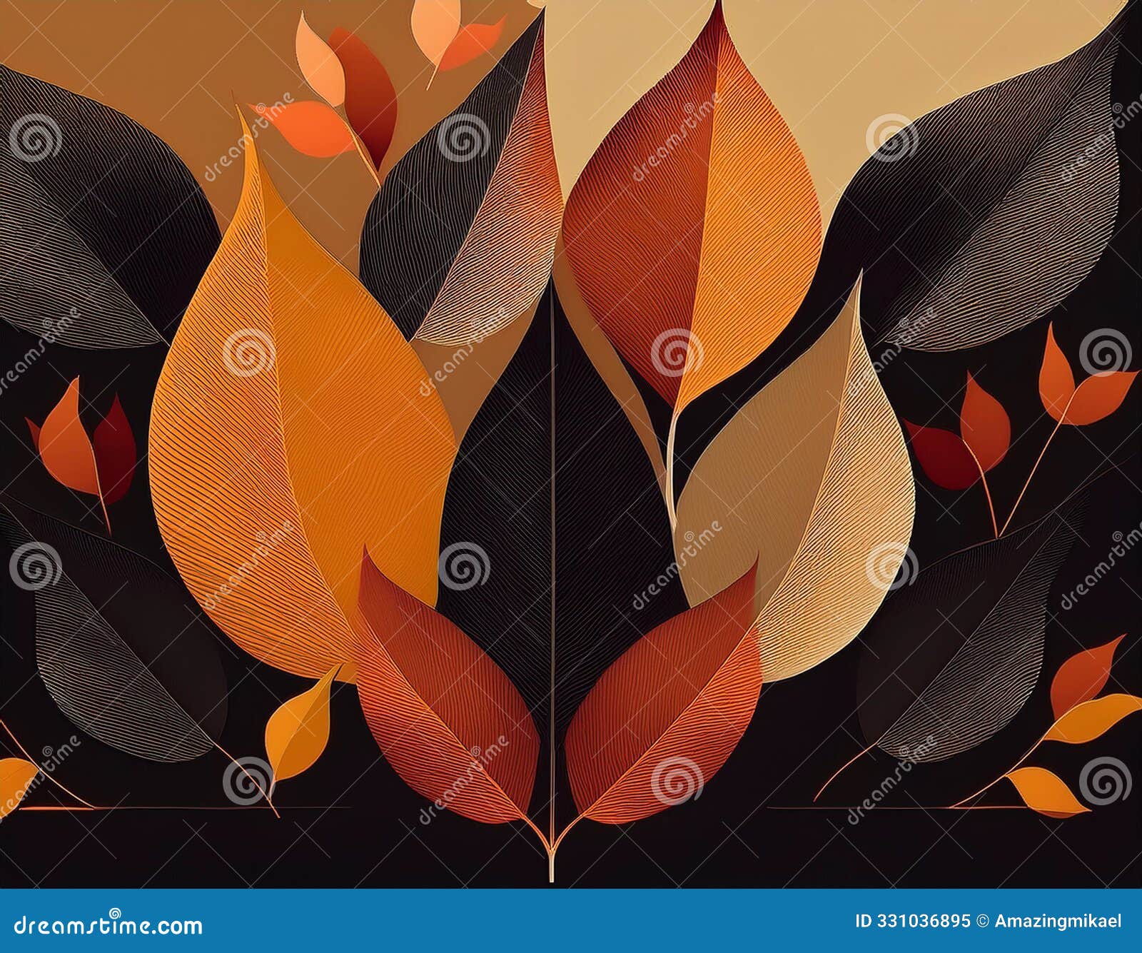 Modern Minimalist Pattern Geometric Shapes and Abstract Leaf Forms for ...