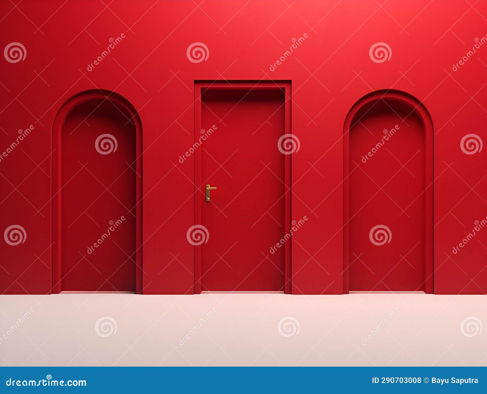 Modern Minimalist Red Door, Ai Generative Stock Illustration ...